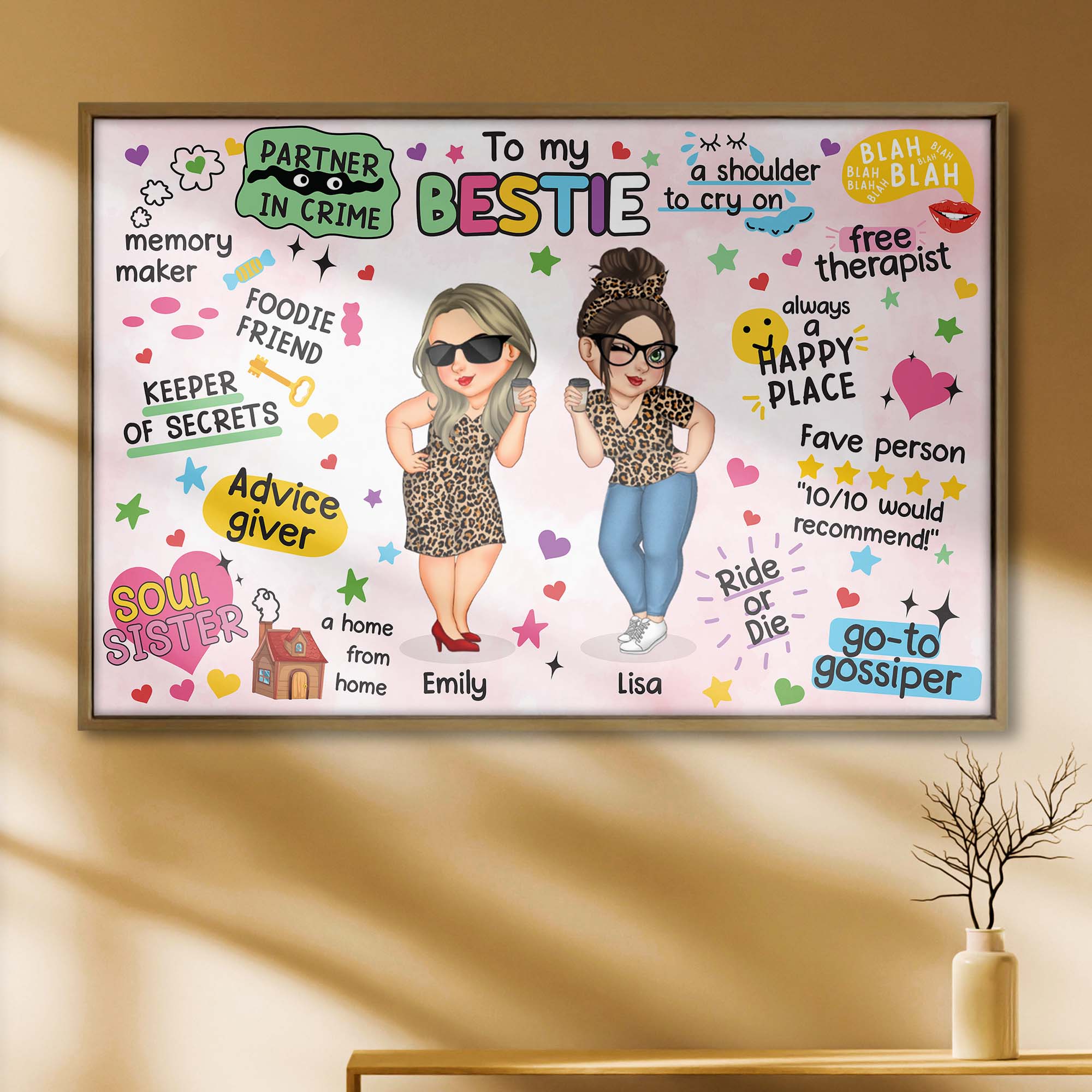 To My Bestie, Ride Or Die Celebration Poster, Custom Horizontal Poster ...
