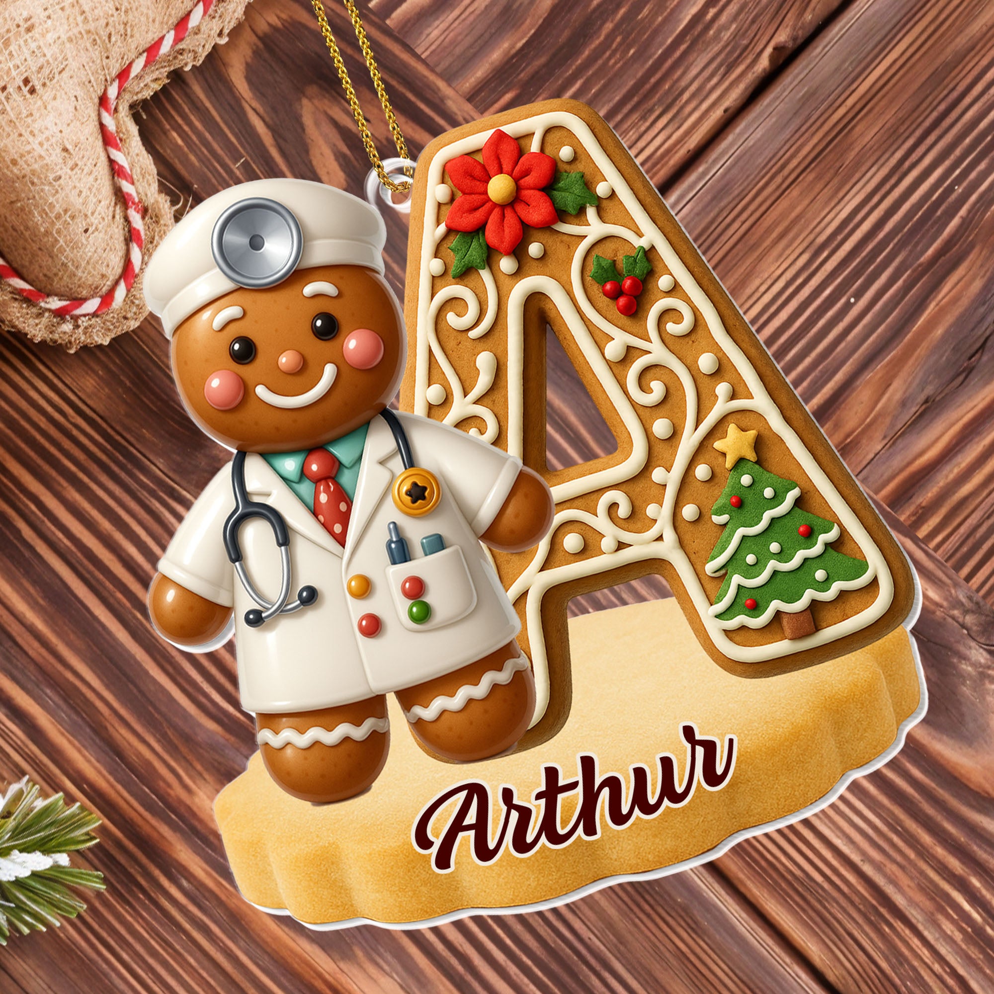 Celebrate The Festive Season With A Gingerbread Doctor Ornament, Personalized Custom Acrylic ...
