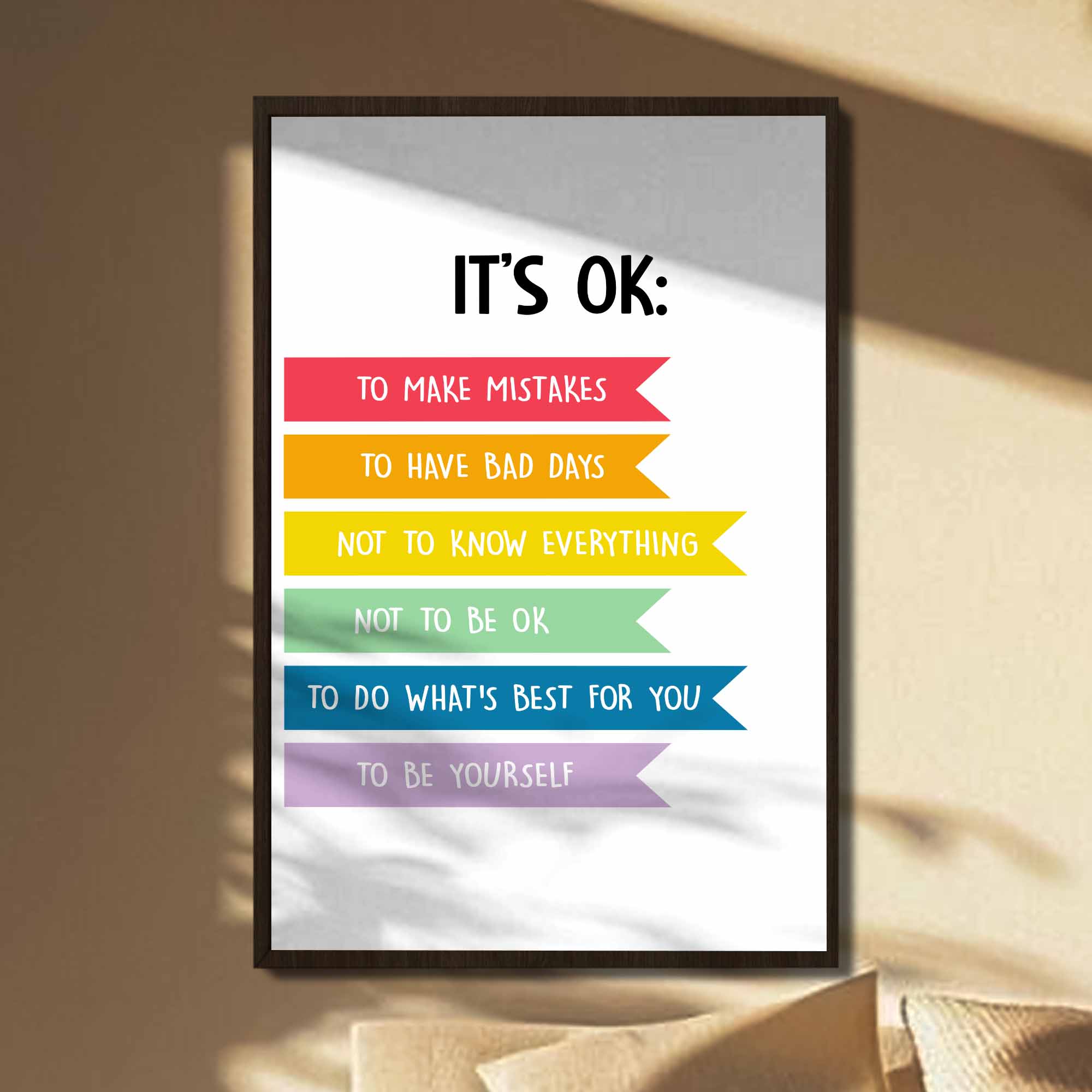 It's Ok To Be Yourself Encouragement Poster, Personalized Custom ...