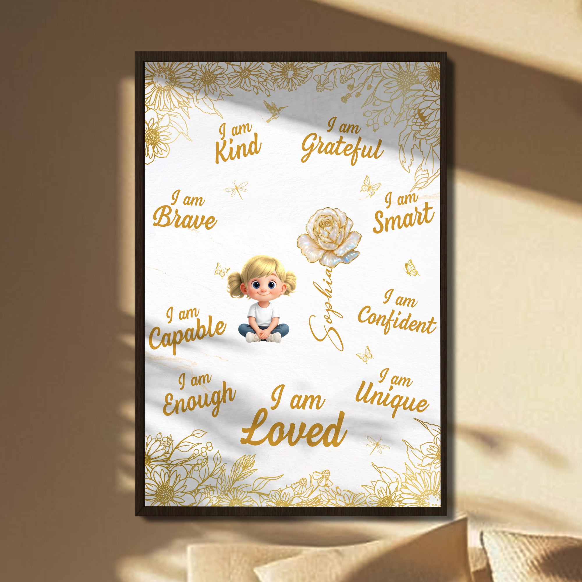 I Am Kind, Grateful, Brave, Encouragement Poster, Custom Vertical ...