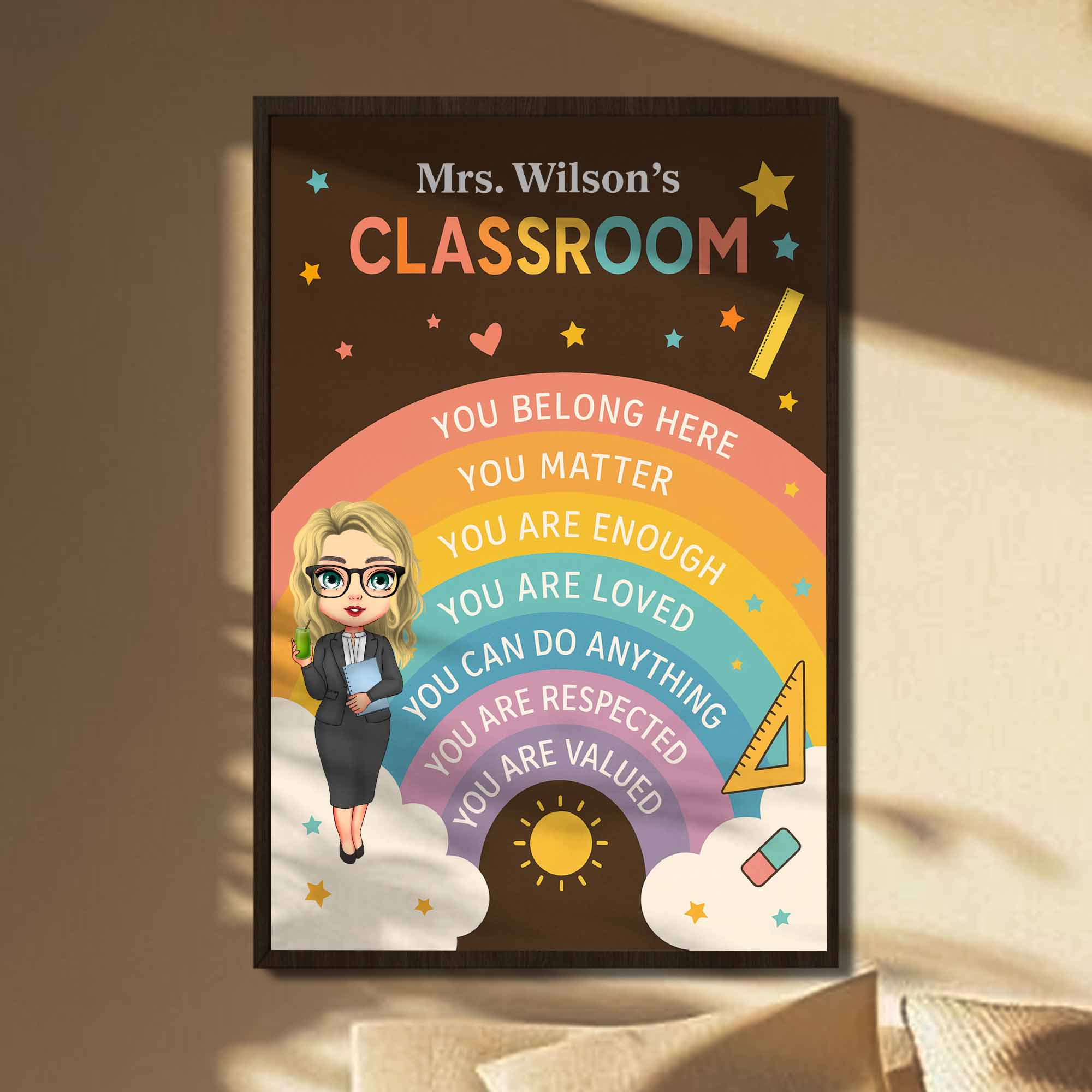 You Belong Here, Teacher Appreciation Classroom Poster, Gift For ...