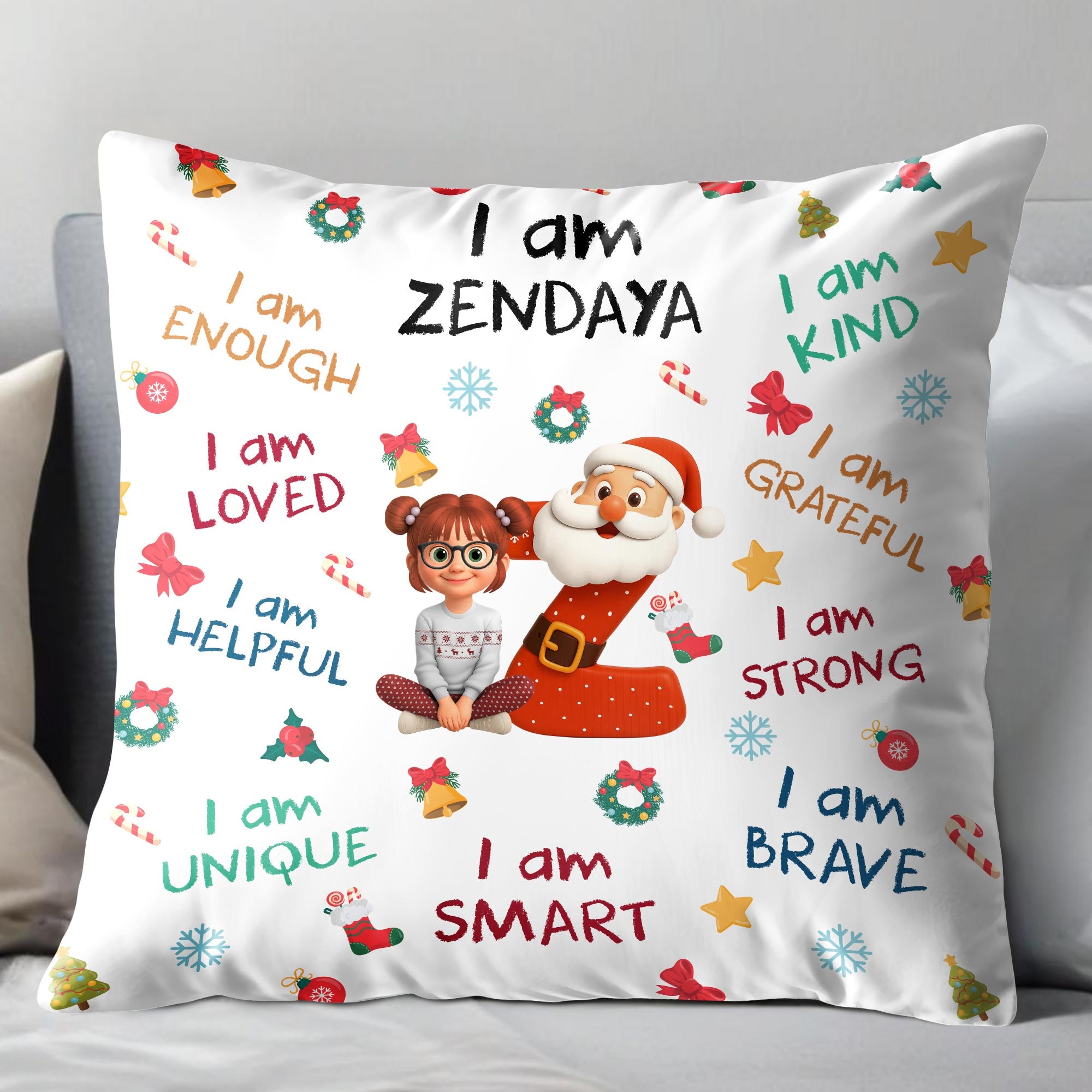I Am Enough, Loved, Helpful, Unique, Smart With Santa And Elf, Custom ...