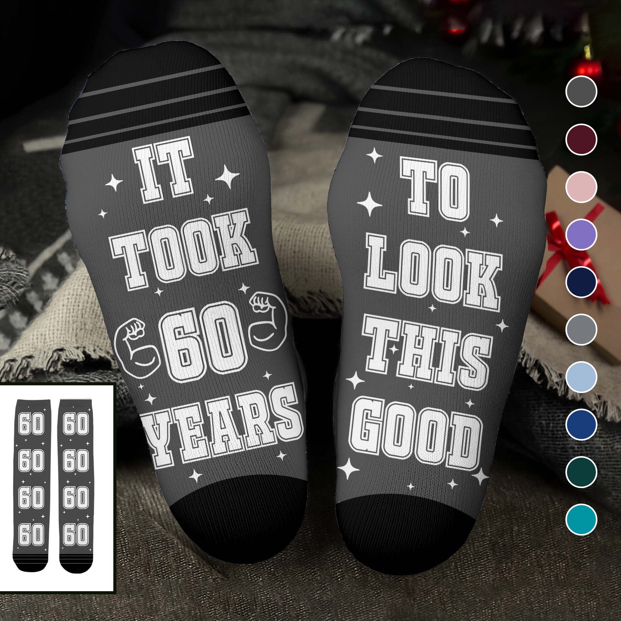 It Took 60 Years To Look This Good With Stars, Personalized Crew Socks ...
