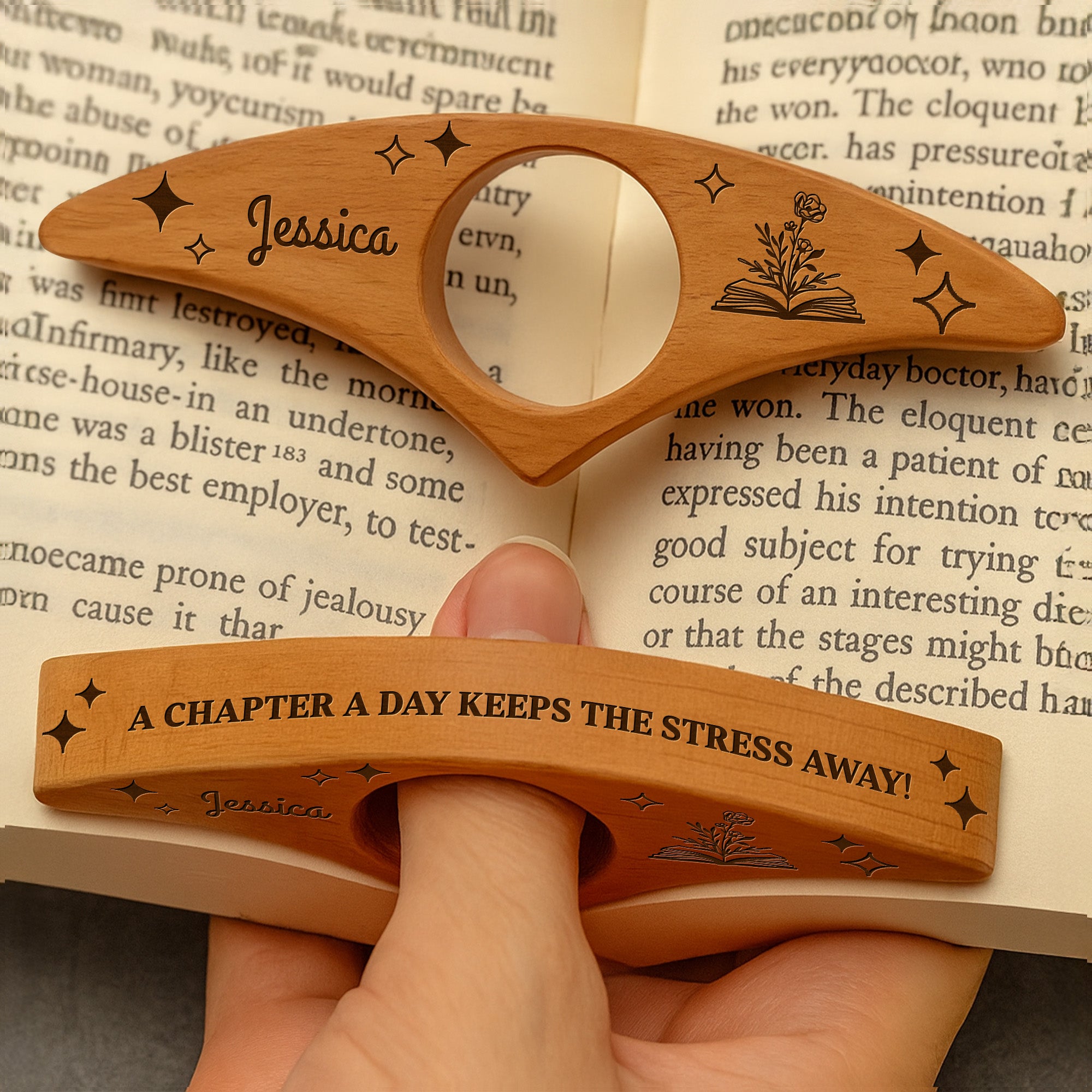 A Chapter A Day Keeps The Stress Away, Book And Stars, Gift For Book ...