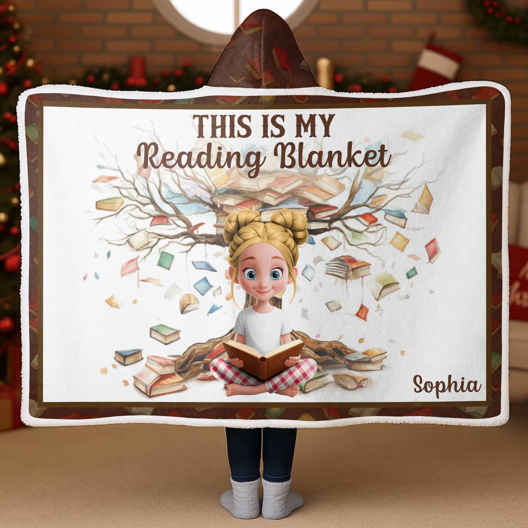 This Is My Reading Blanket Featuring a Young Girl and Books ...