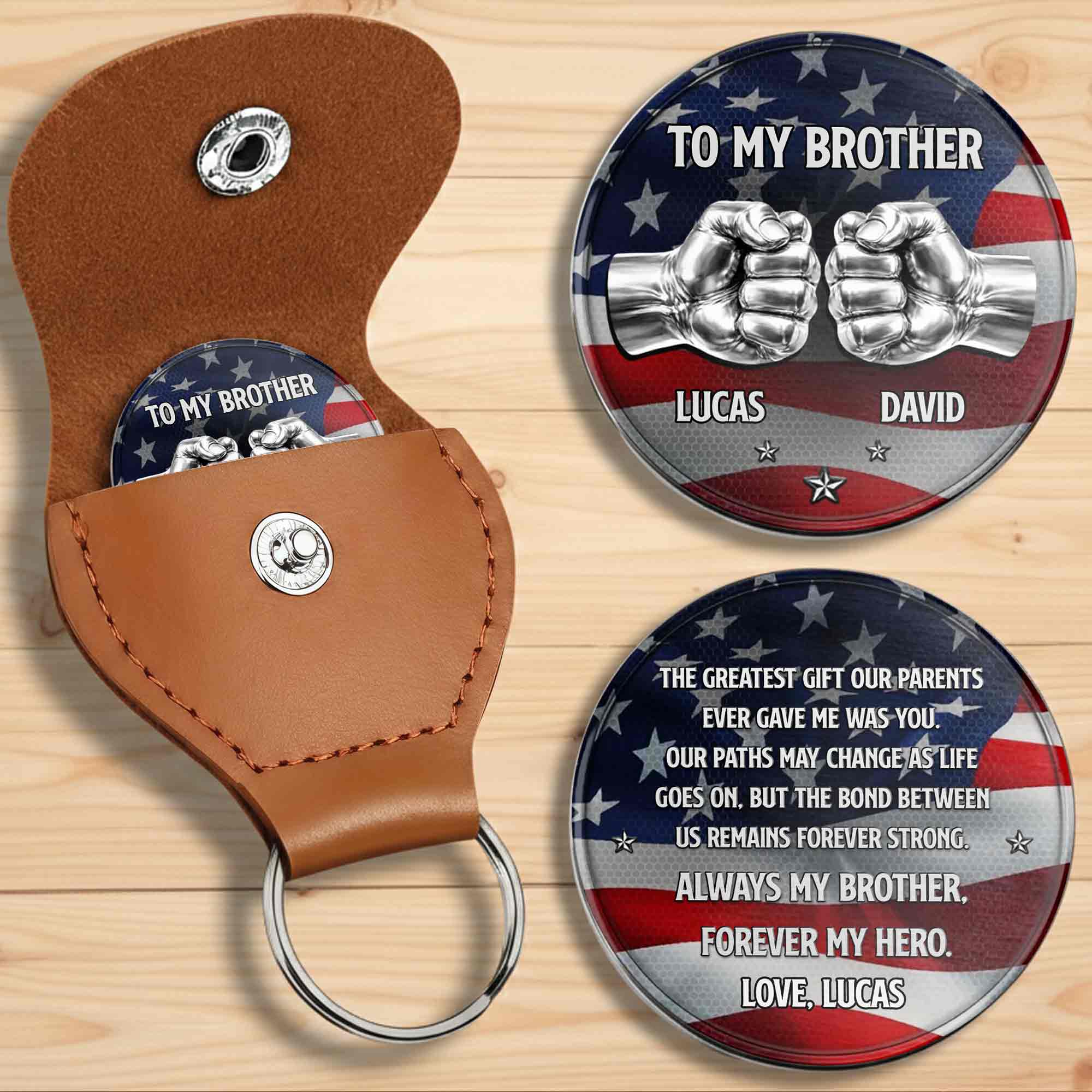 To My Brother Fist Bump, Personalized Custom Pocket Hug, Gift For ...