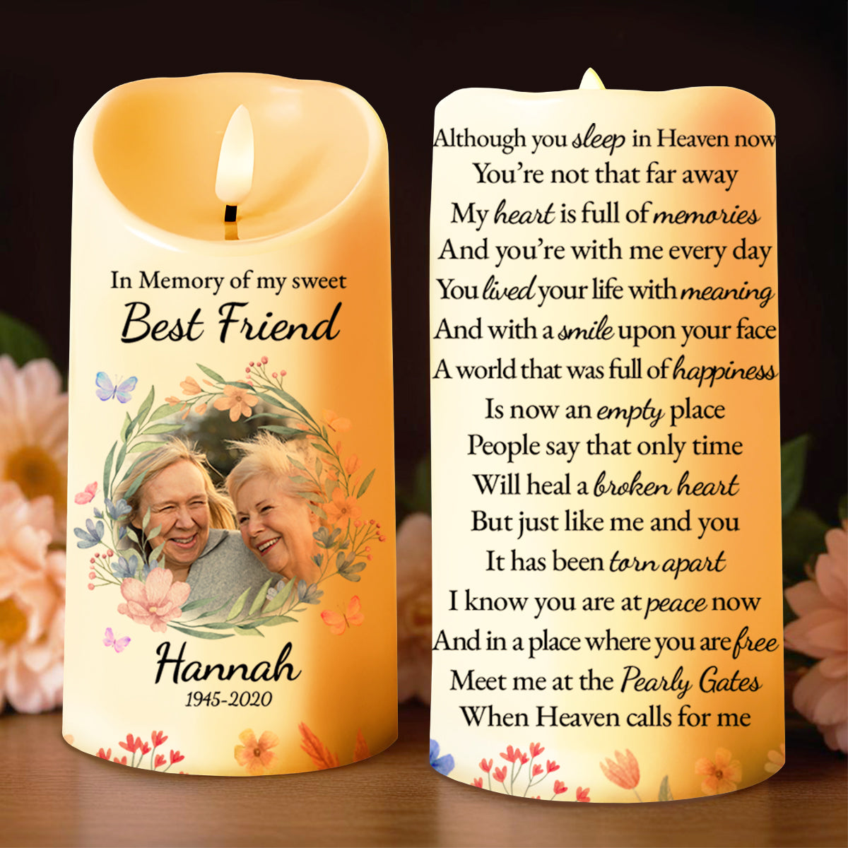 In Memory of Best Friend - Personalized Custom LED Candle - Gift for ...