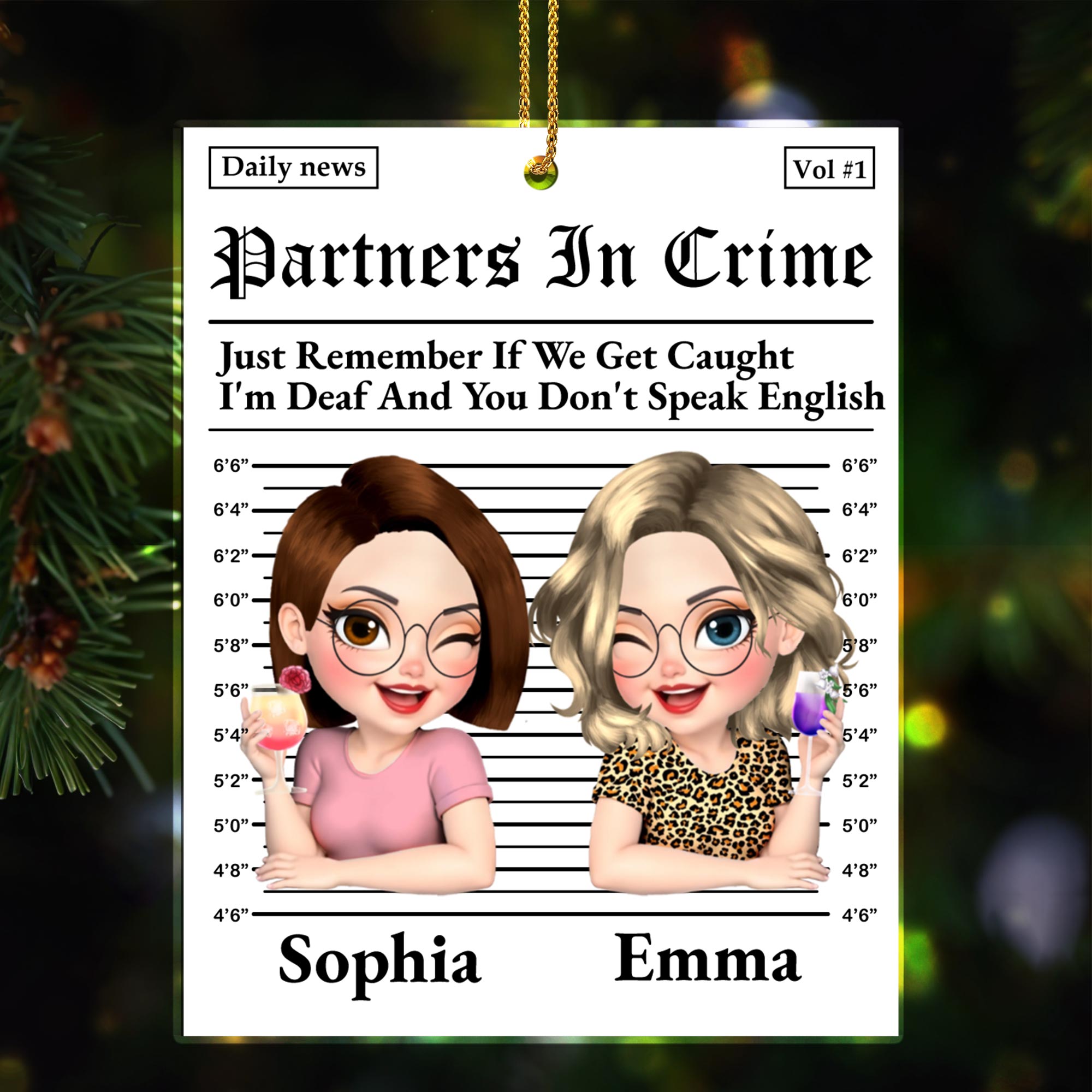 Partners In Crime, Cartoon Characters Mug Shot, Personalized Custom ...