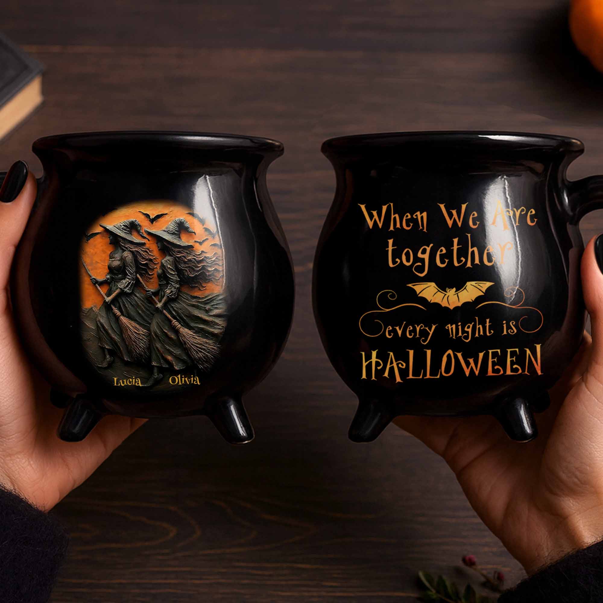Personalize Your Witch-Themed Cauldron Mug, Custom Ceramic Cauldron ...