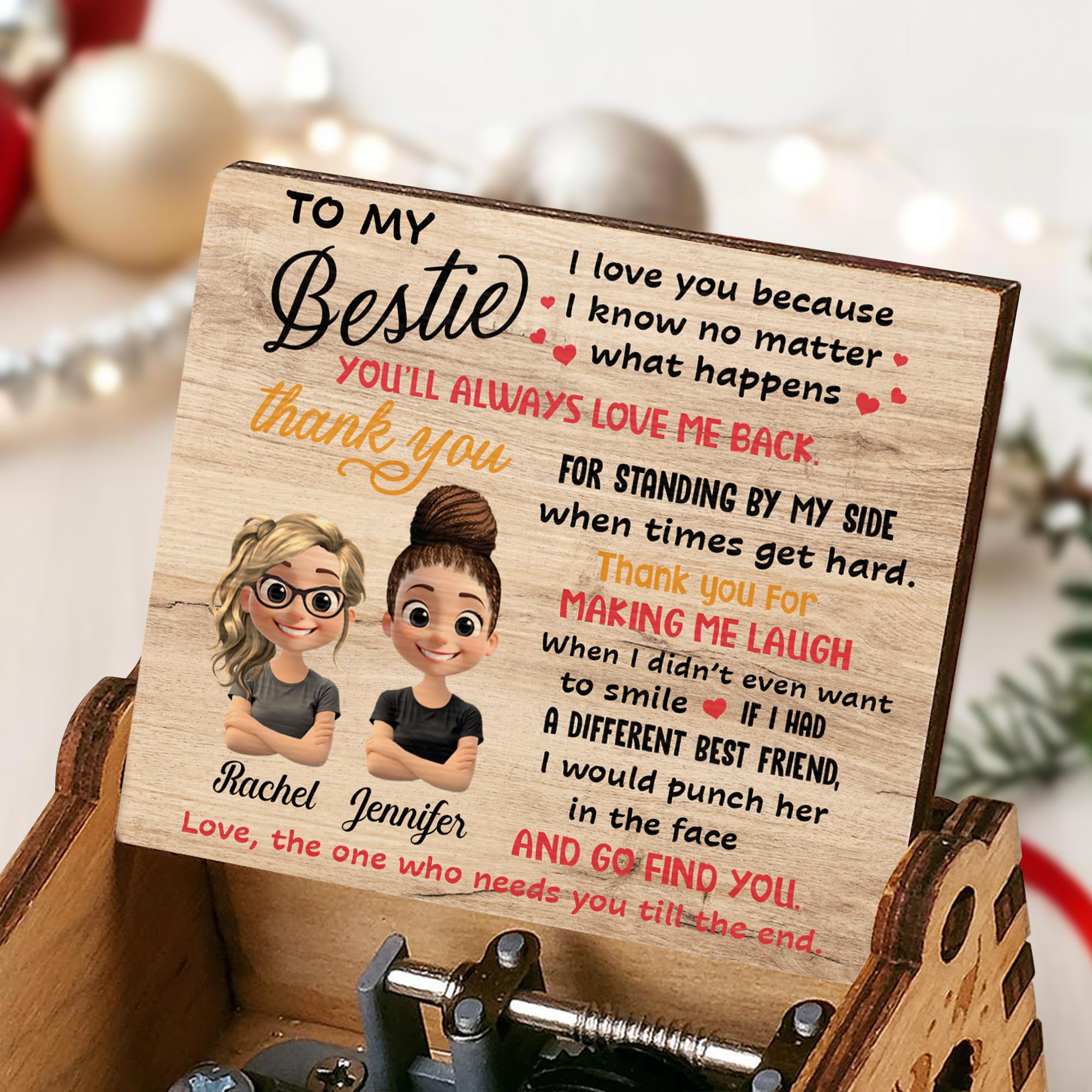 To My Bestie, Thank You For Standing By My Side, Custom Music Box, Gift ...