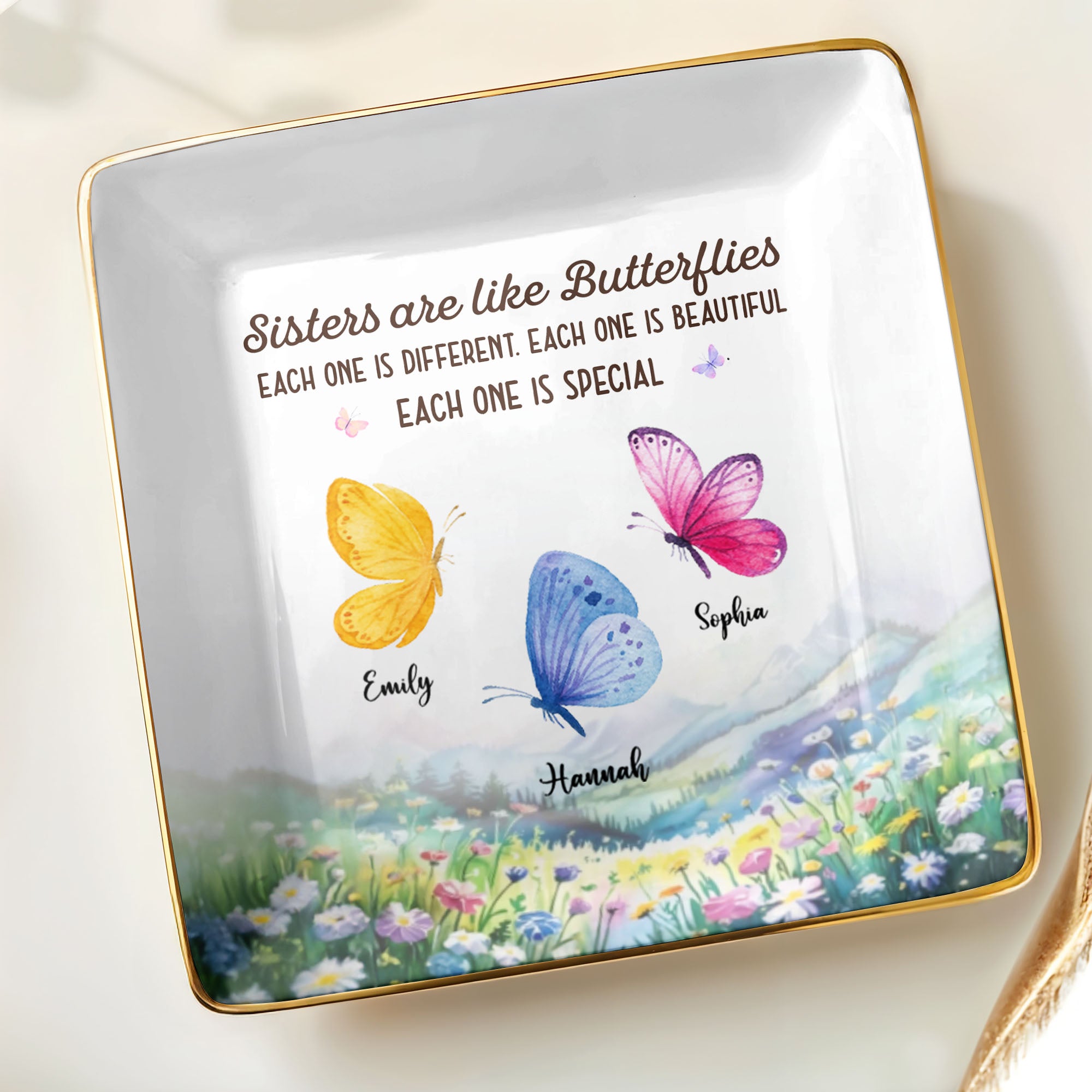 Sisters Are Like Butterflies, Each One Is Special, Ceramic Dish, Gift ...