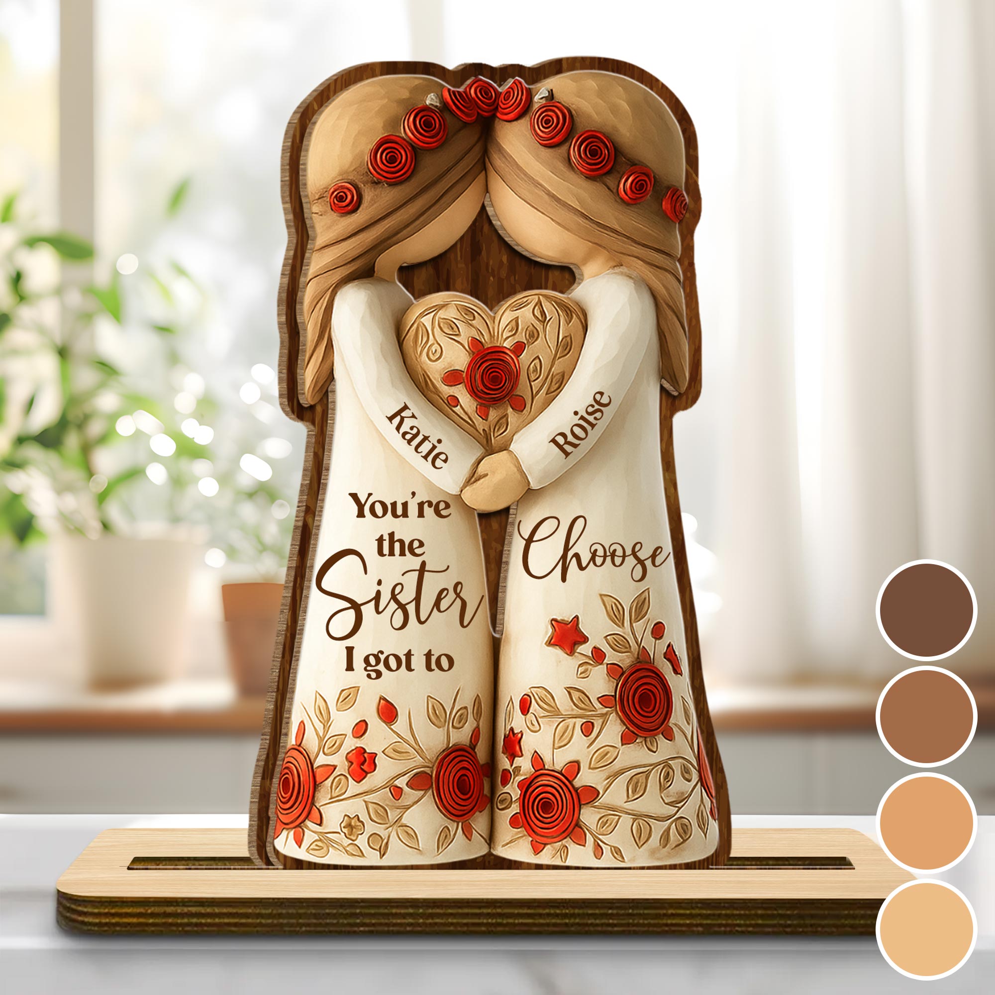 You're The Sister I Got To Choose With Roses And Heart,Custom Wood ...