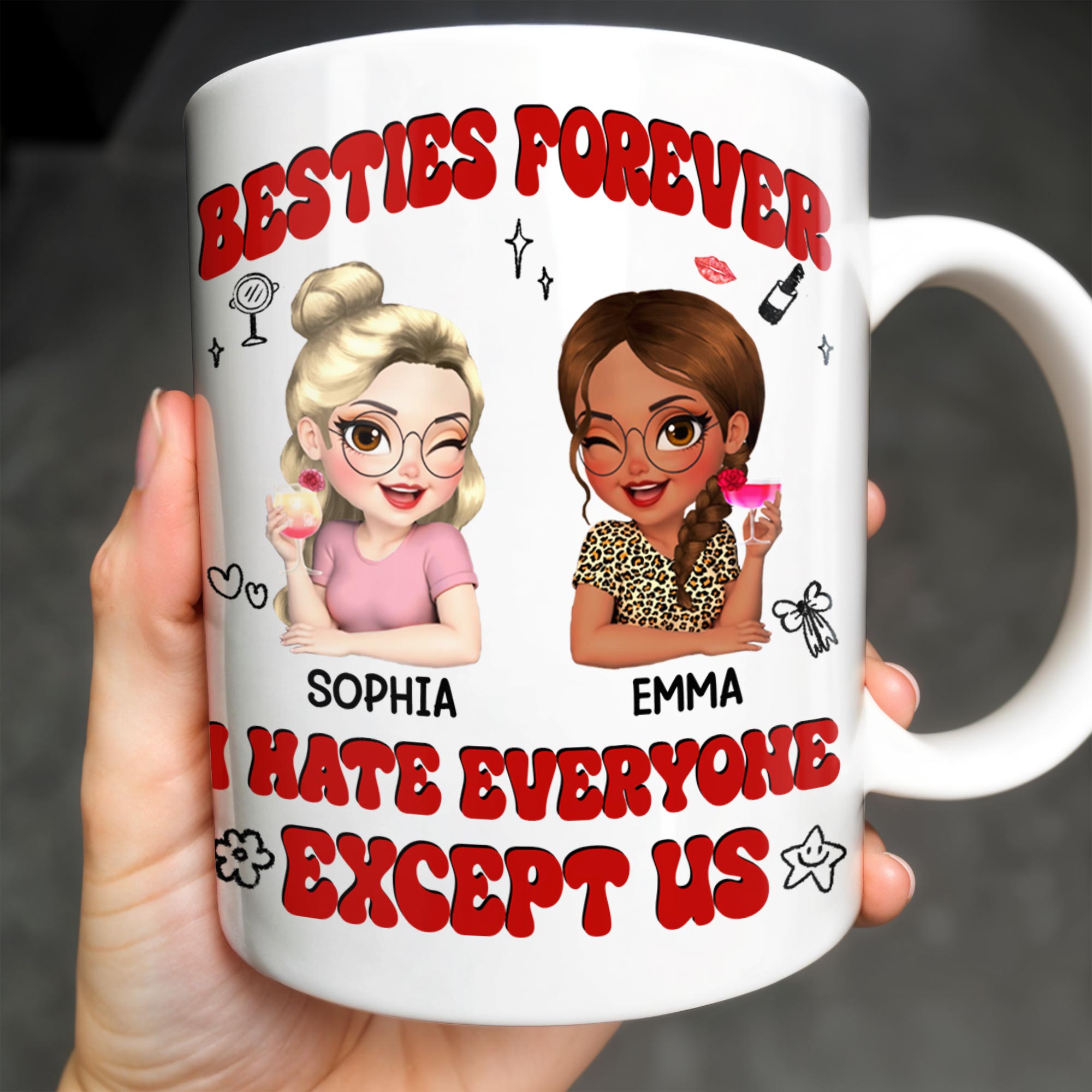 Besties Forever, I Hate Everyone Except Us Coffee Mug, Gift For Best ...