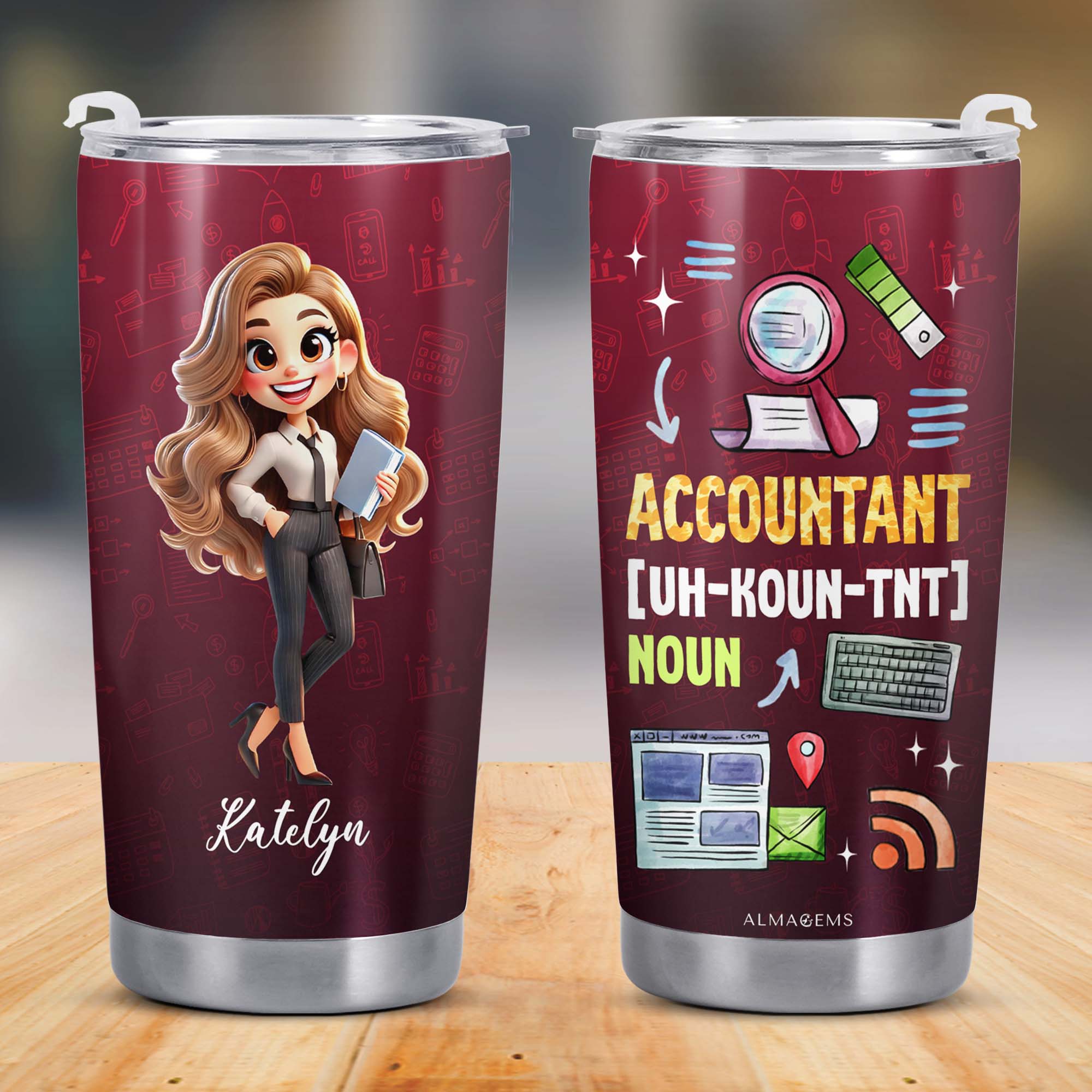 Accountant Noun Definition - Career Personalized Custom Tumbler - Gift ...