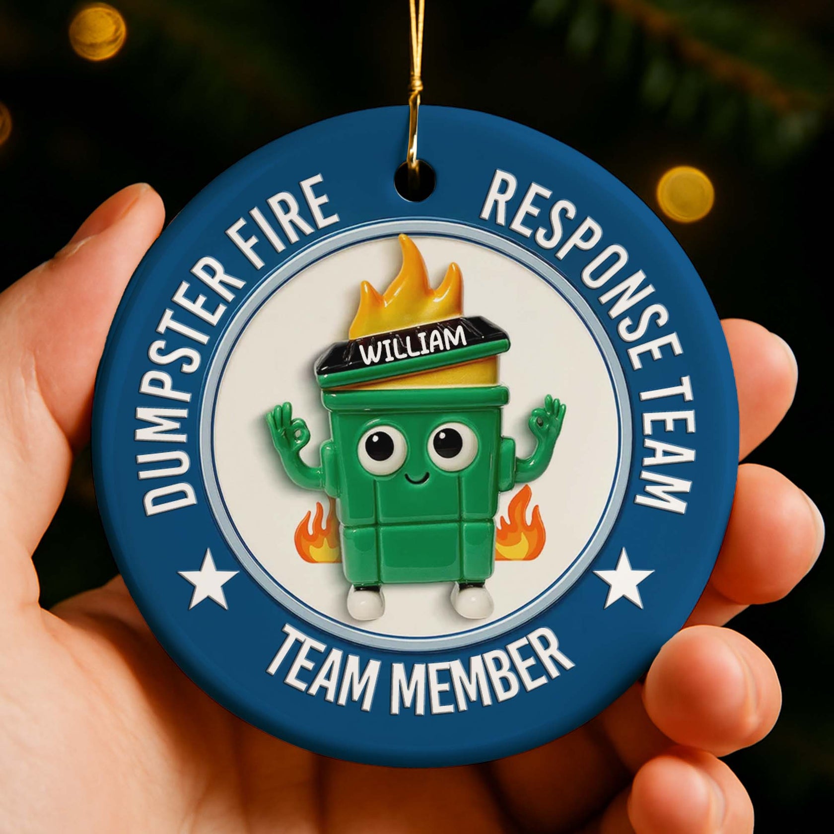 Dumpster Fire Response Team Team Leader Ornament,Custom Ceramic ...