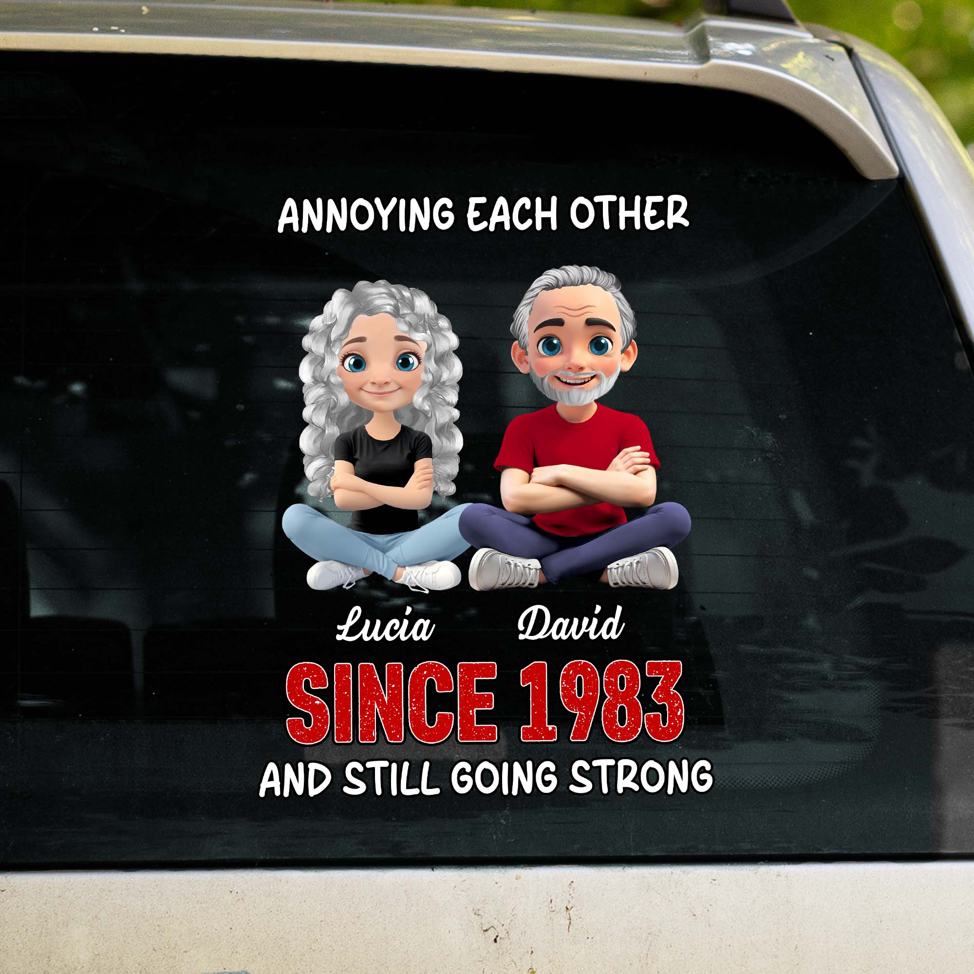 Annoying Each Other Since, Cartoon Couple Decal, Gift For Couples ...