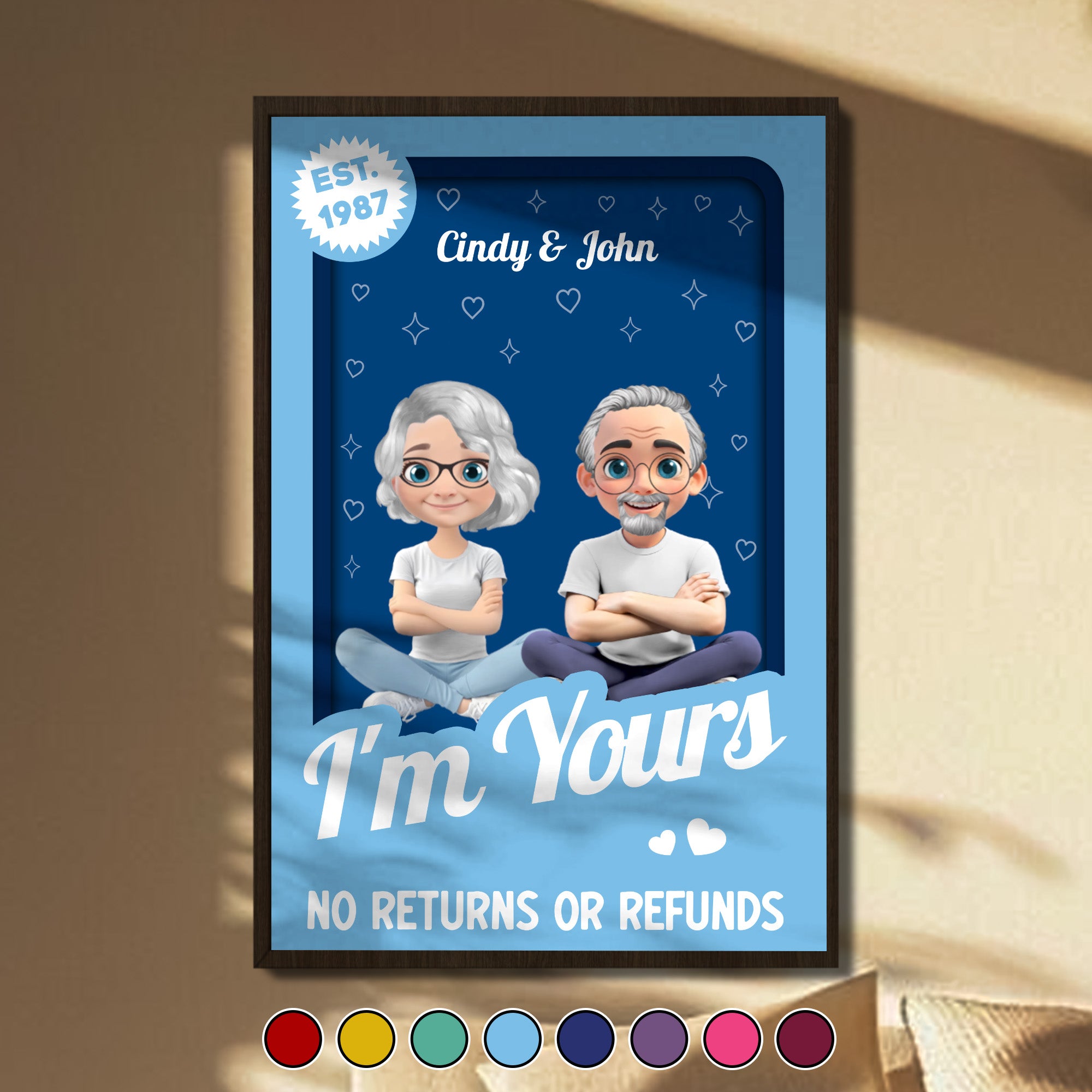 I'm Yours No Returns Or Refunds Cartoon Couple, Custom Vertical Poster ...