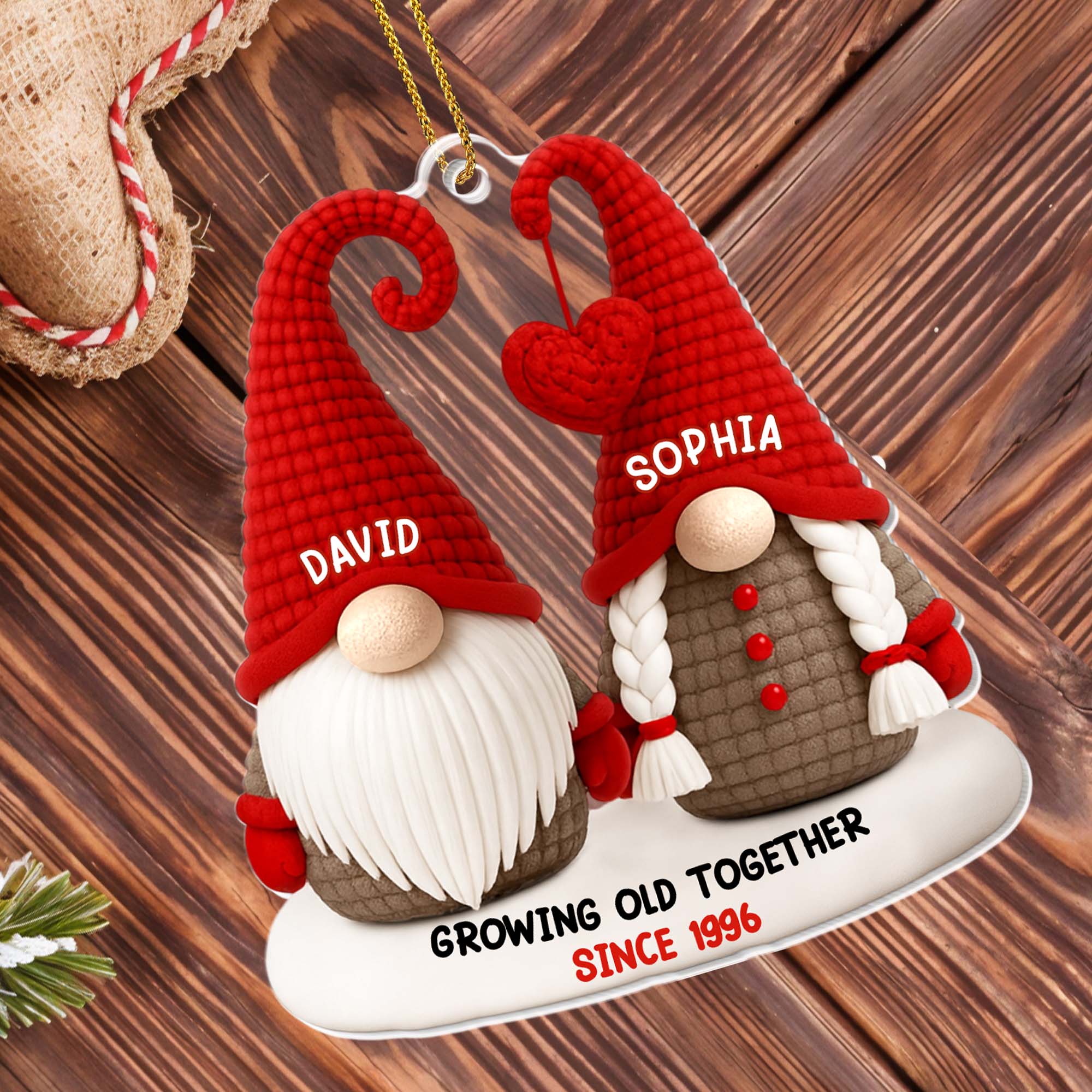 Growing Old Together, Heart And Gnomes, Christmas Gift For Couples ...