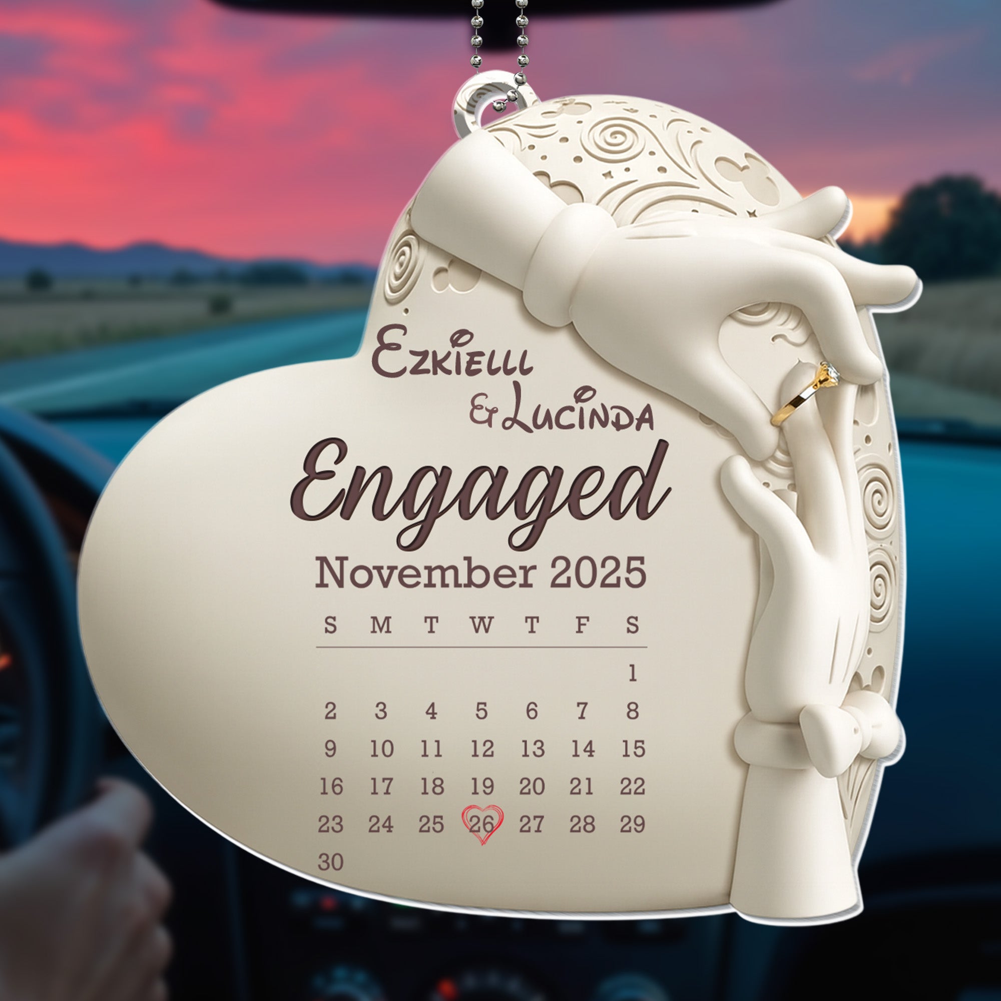 Engaged November, Engagement Ring And Calendar, Car Hanging Ornament ...