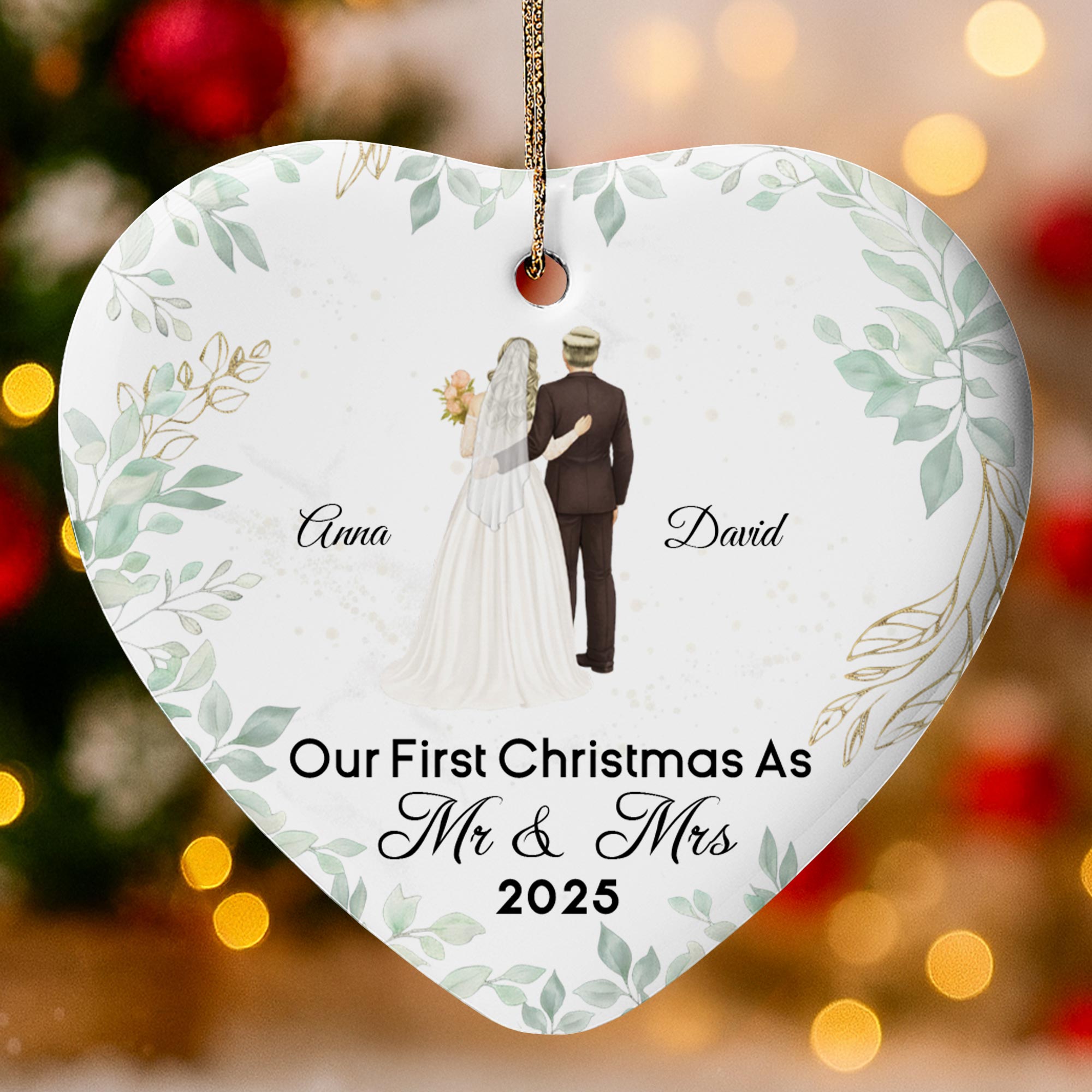 Our First Christmas As Mr & Mrs, Featuring A Couple, Personalized ...