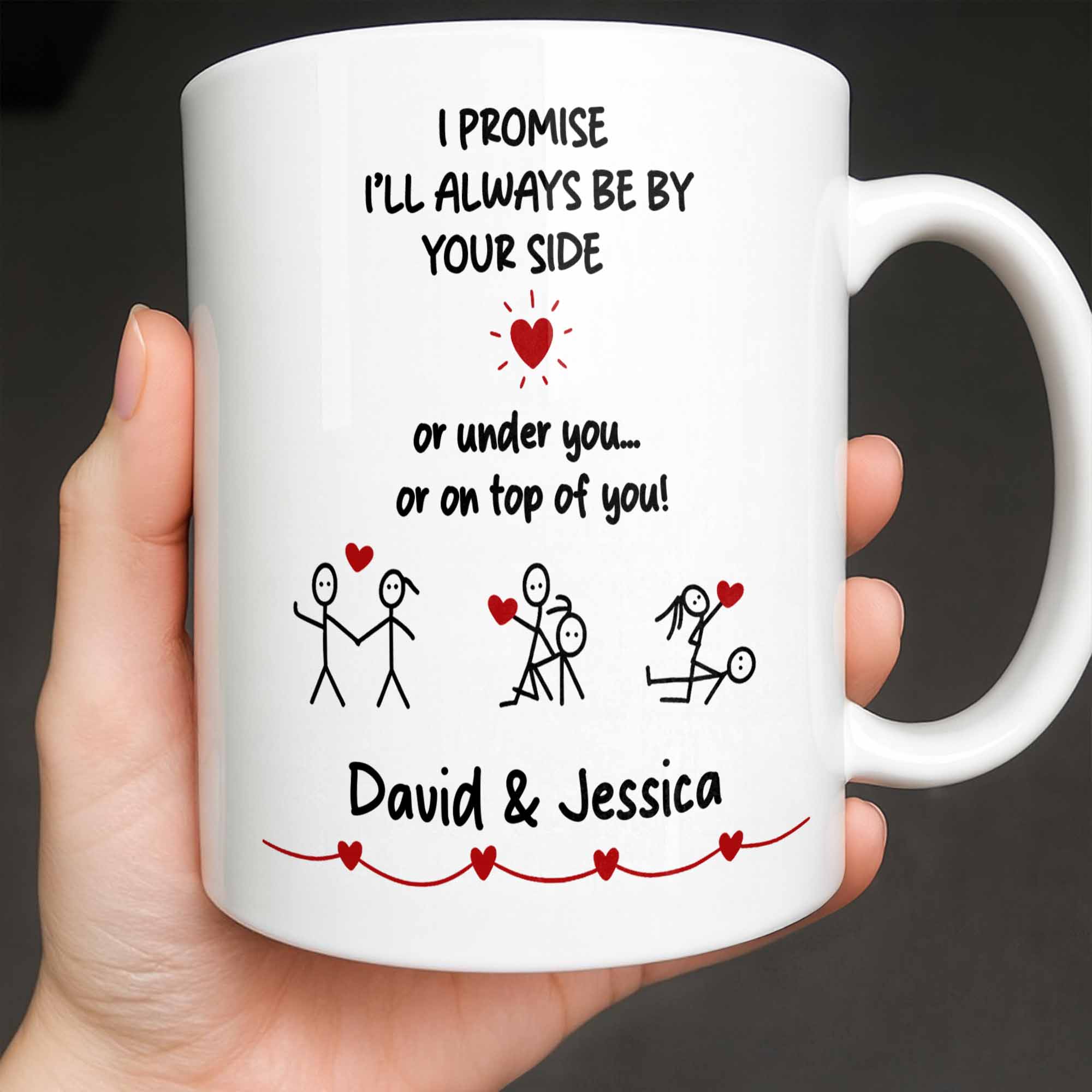I Promise I’ll Always Be By Your Side, Stick Figures, Coffee Mug, Gift ...