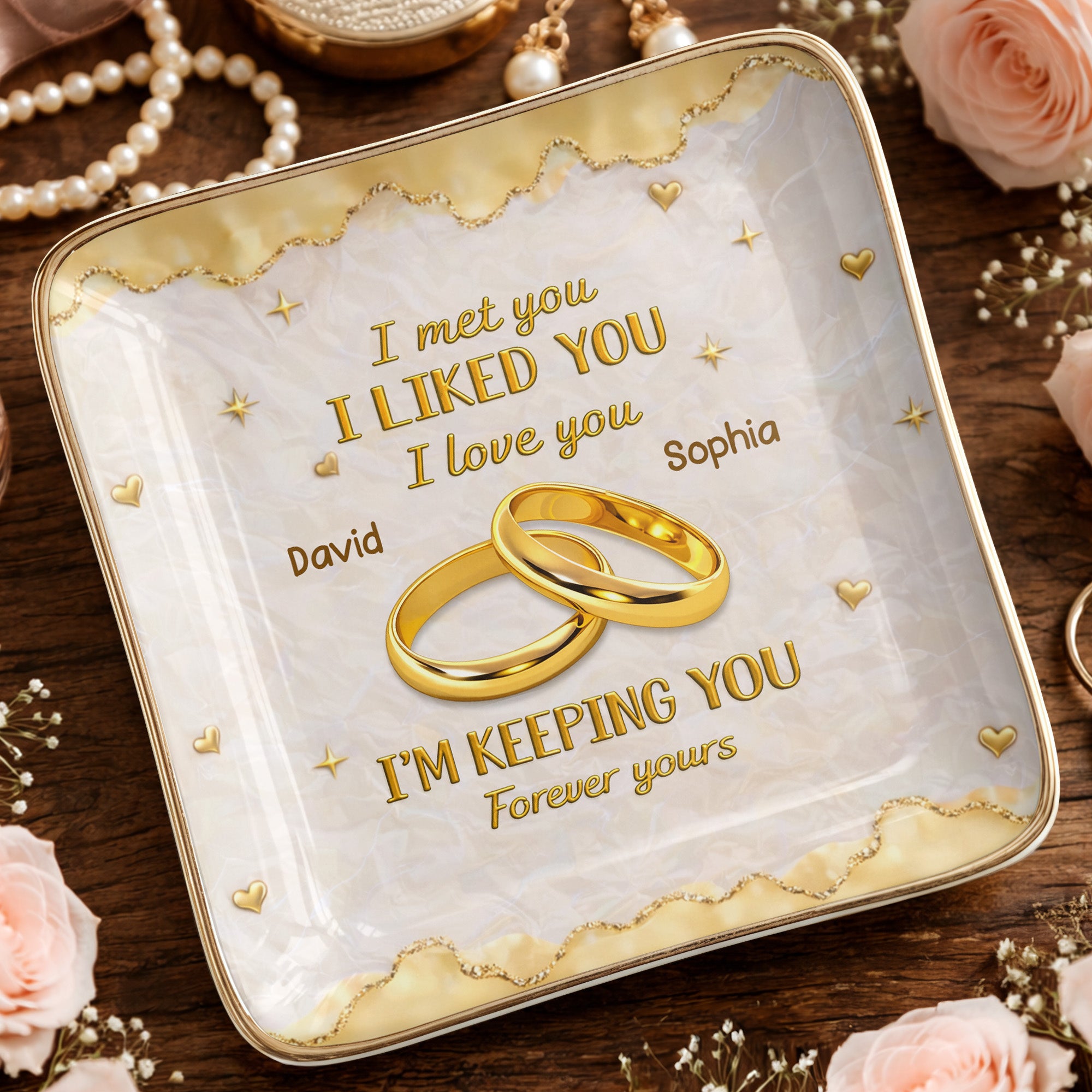 I Met You, I Liked You, I Love You, Personalized Jewelry Dish, Gift For ...