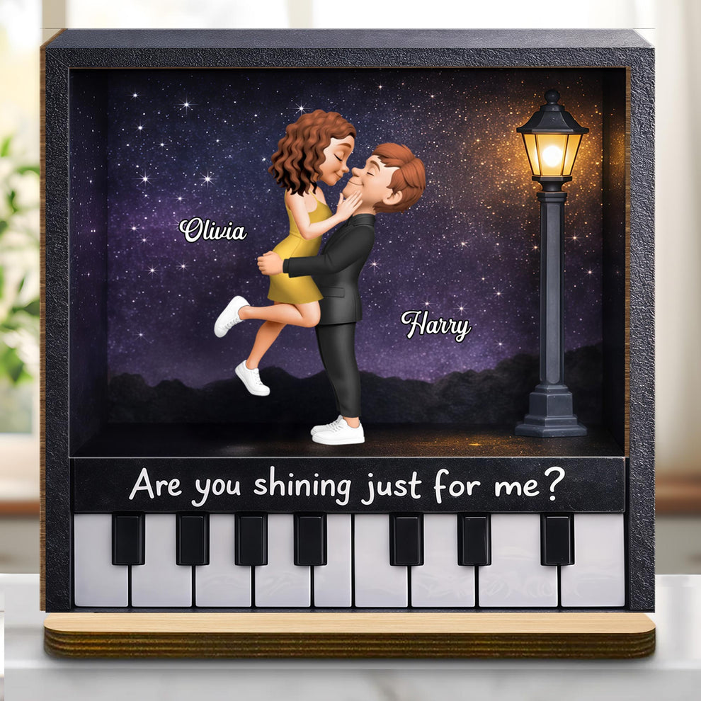 Are You Shining Just for Me With Stars and Couple, Personalized Wood ...