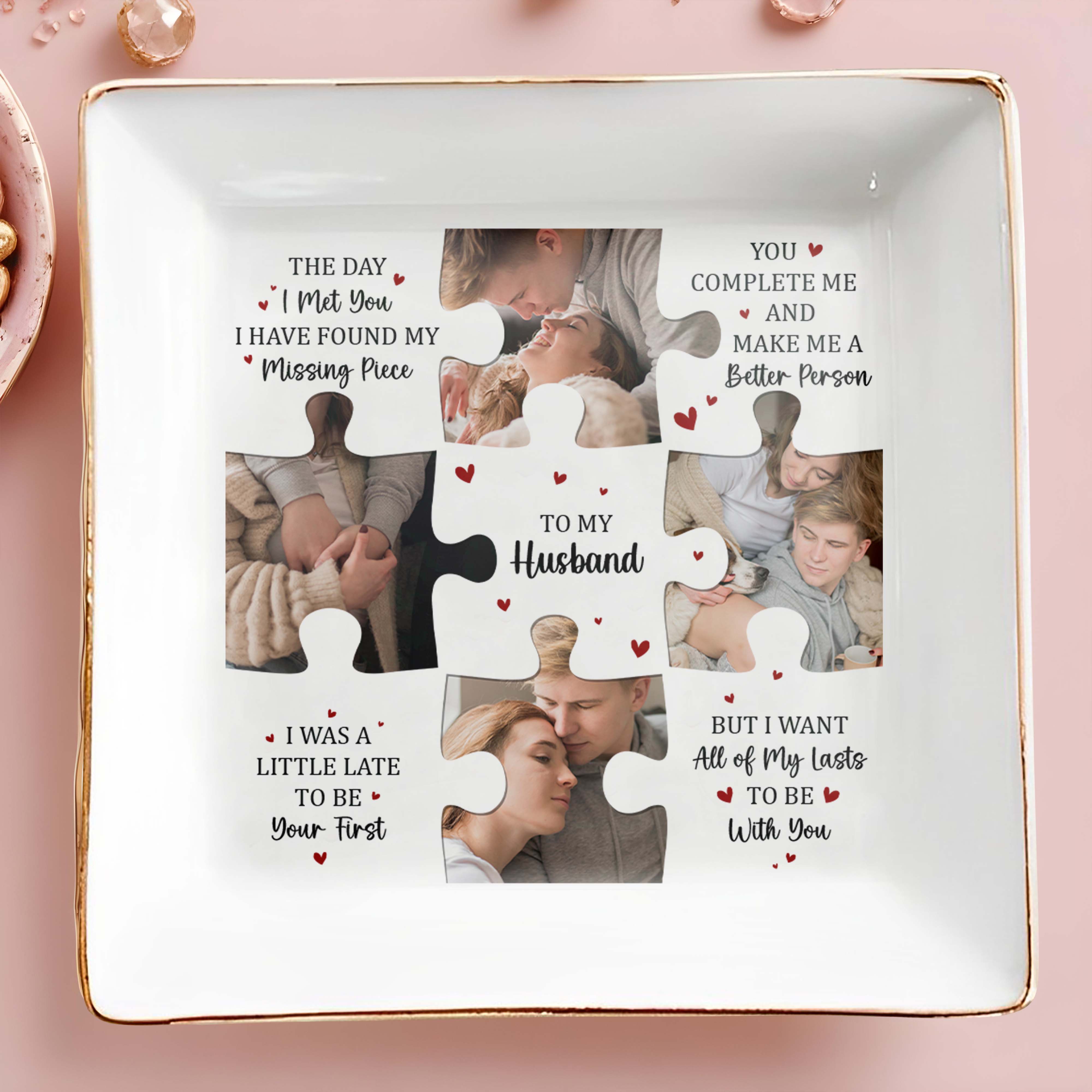 Found My Missing Piece Puzzle Hearts - Personalized Custom Jewelry Dish ...