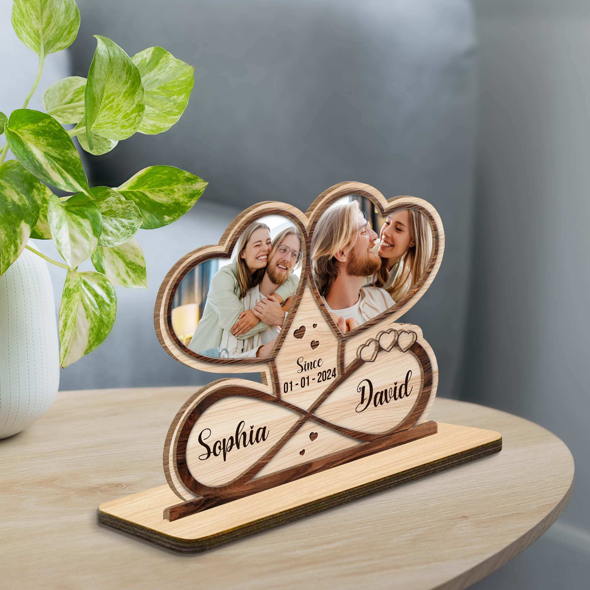 Since [DATE], Custom Heart-Shaped Wood Plaque, Gift For Couples – ALMAGEMS
