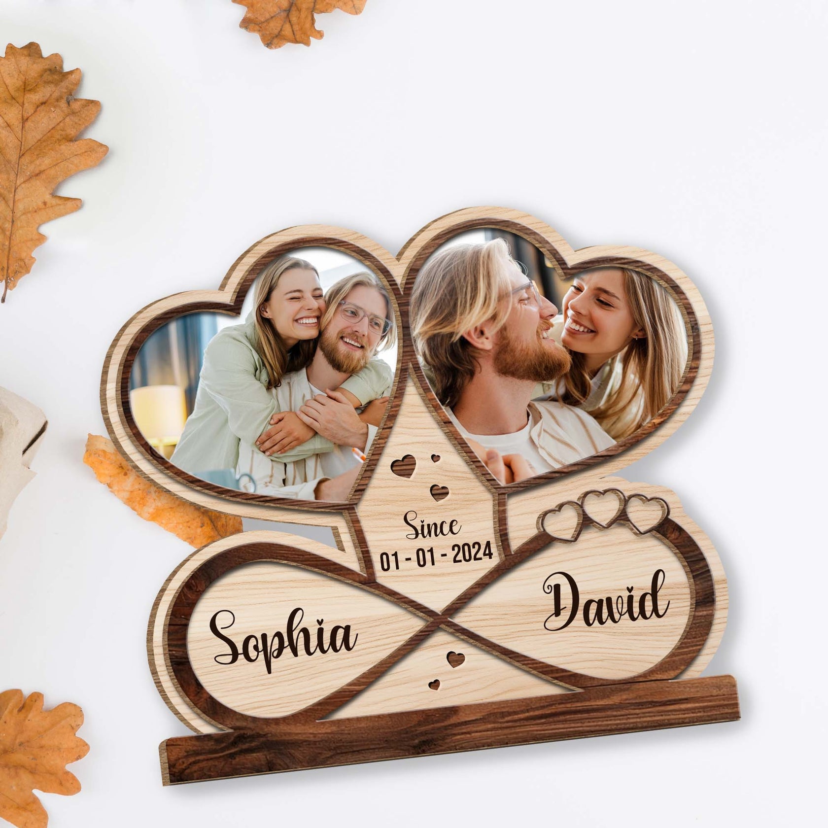 Since [DATE], Custom Heart-Shaped Wood Plaque, Gift For Couples – ALMAGEMS
