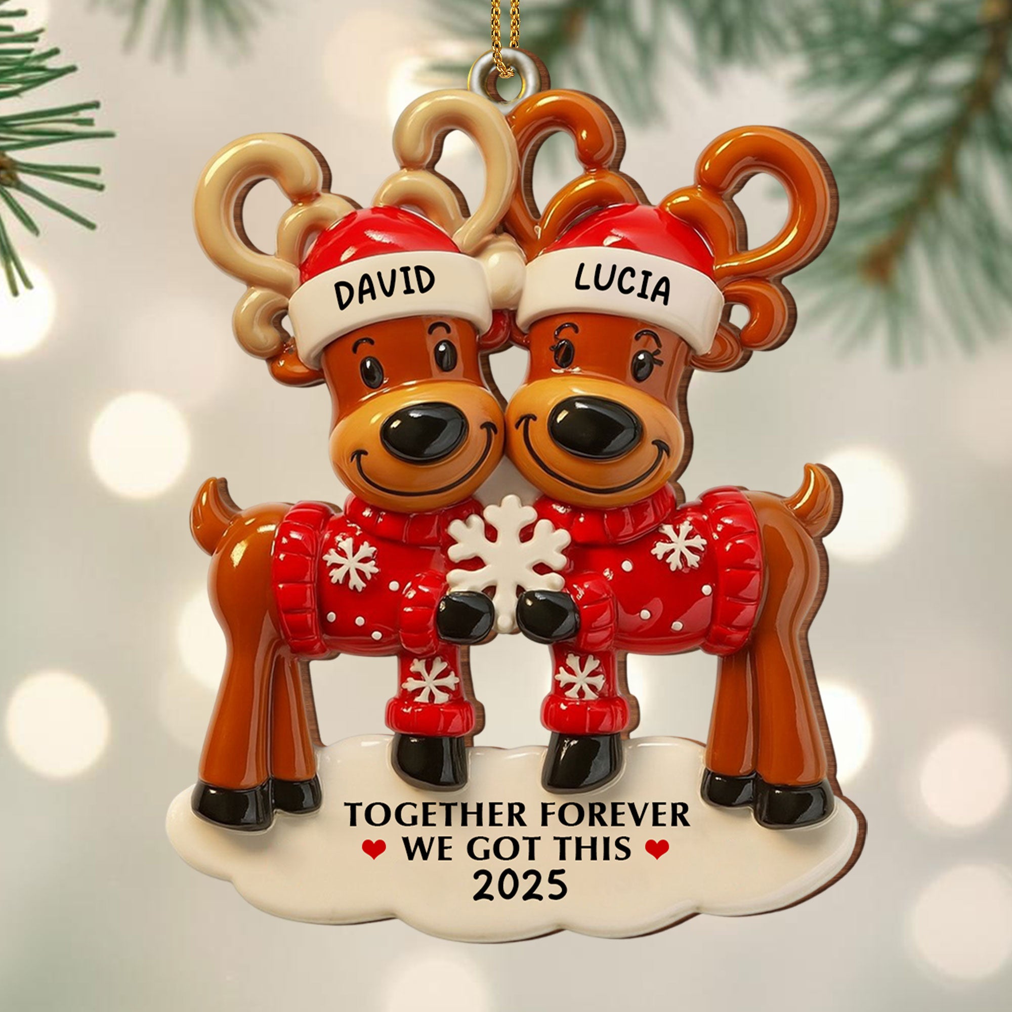 Together Forever We Got This, Reindeer Ornament, Gift For Couples And ...