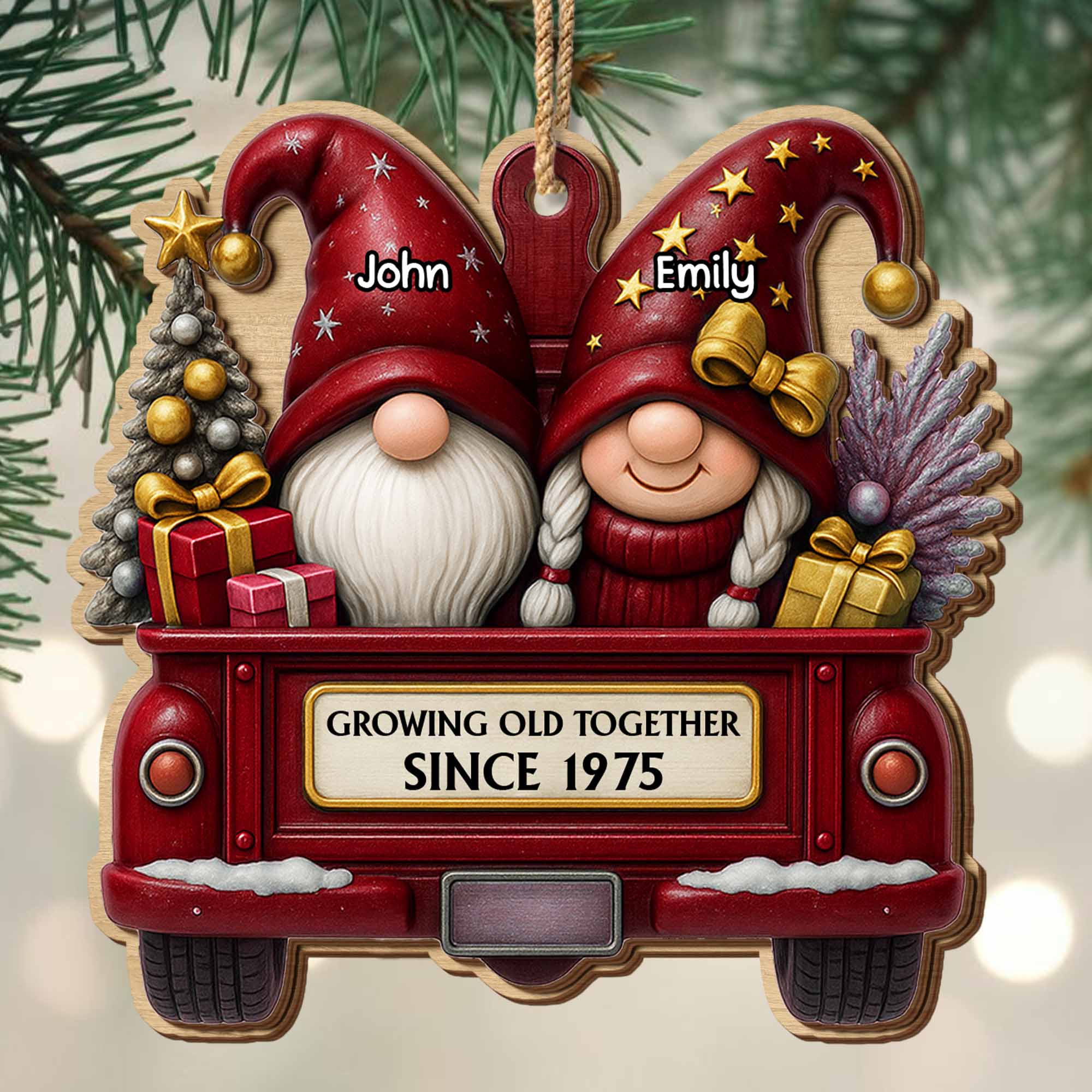 Growing Old Together Since, Charming Christmas Gnomes, Personalized ...