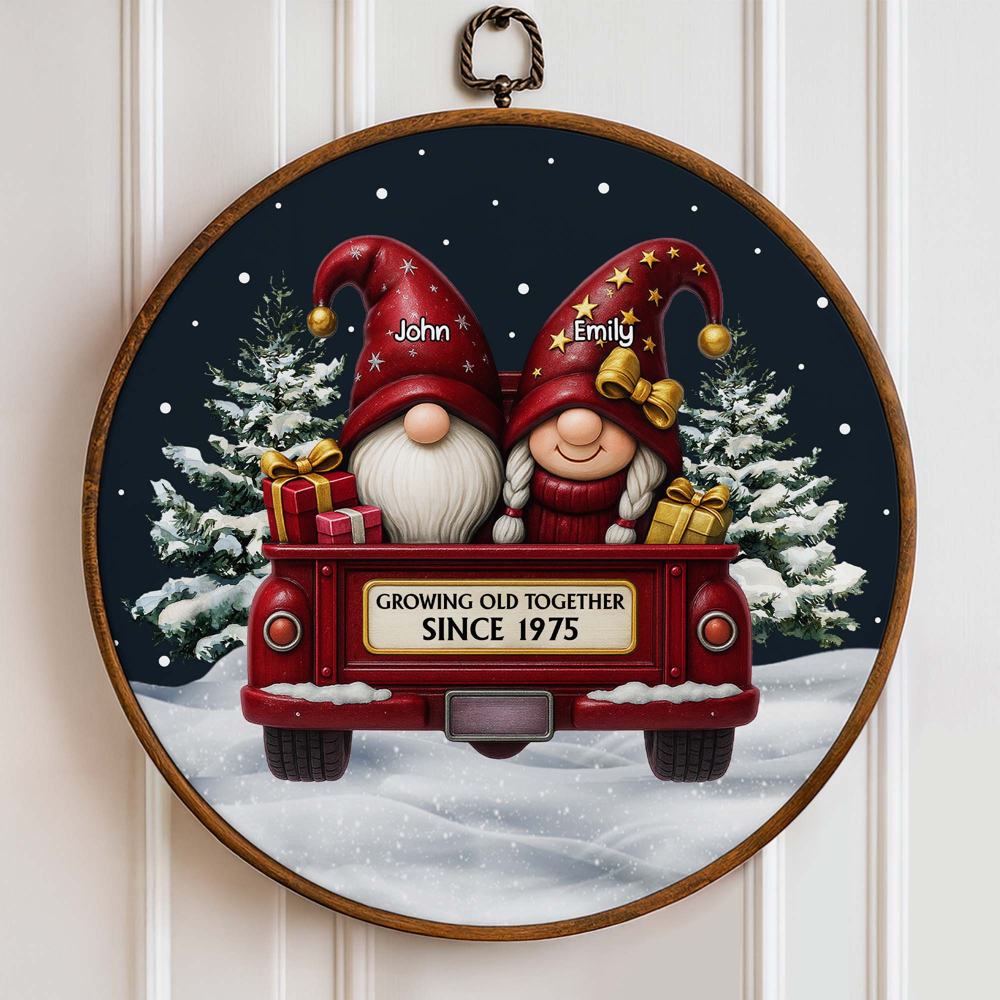 Growing Old Together, Santa Gnomes and Christmas Truck, Personalized ...