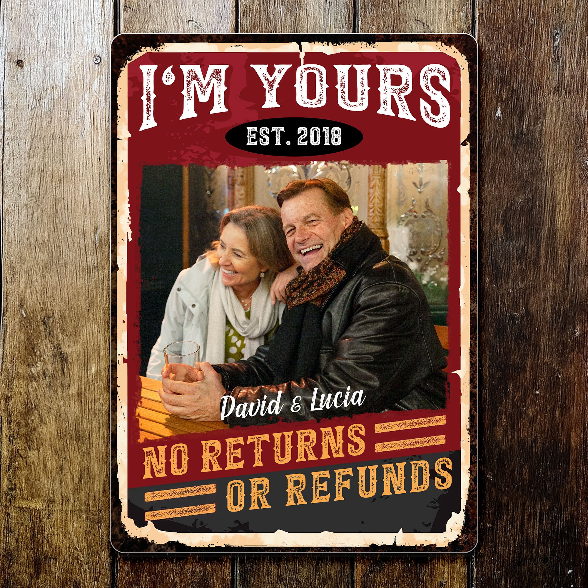 I'm Yours, No Returns Or Refunds, Couple Together, Personalized Metal ...
