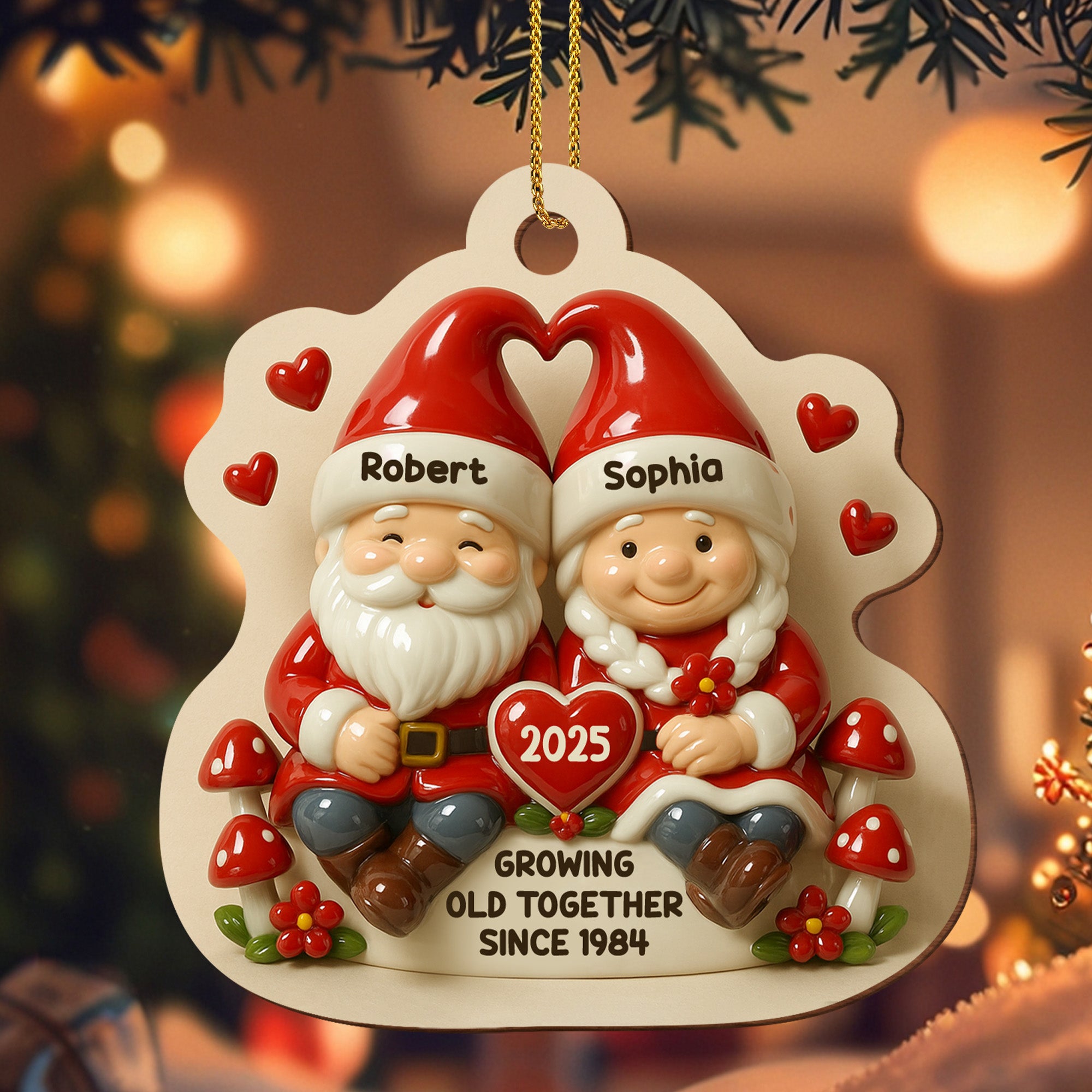 Growing Old Together, With Gnomes And Mushrooms,Personalized Wood ...