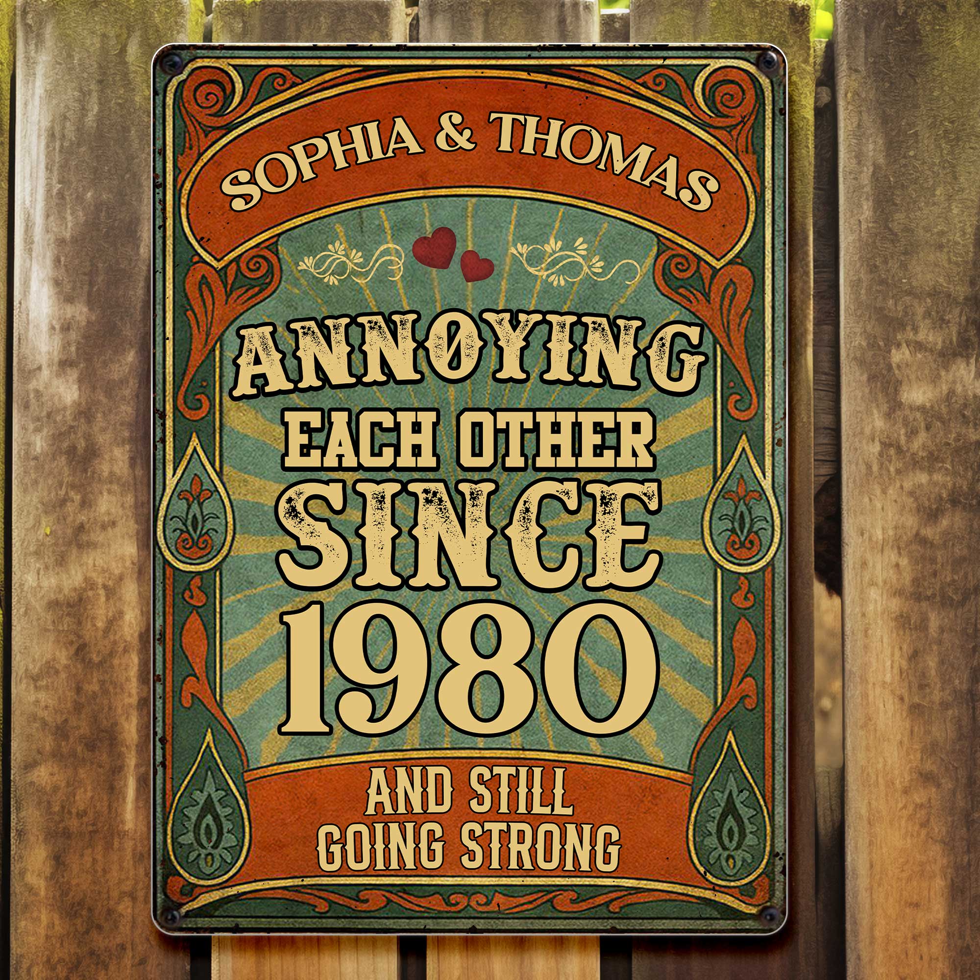 Annoying Each Other Since And Still Going Strong, Personalized Metal ...