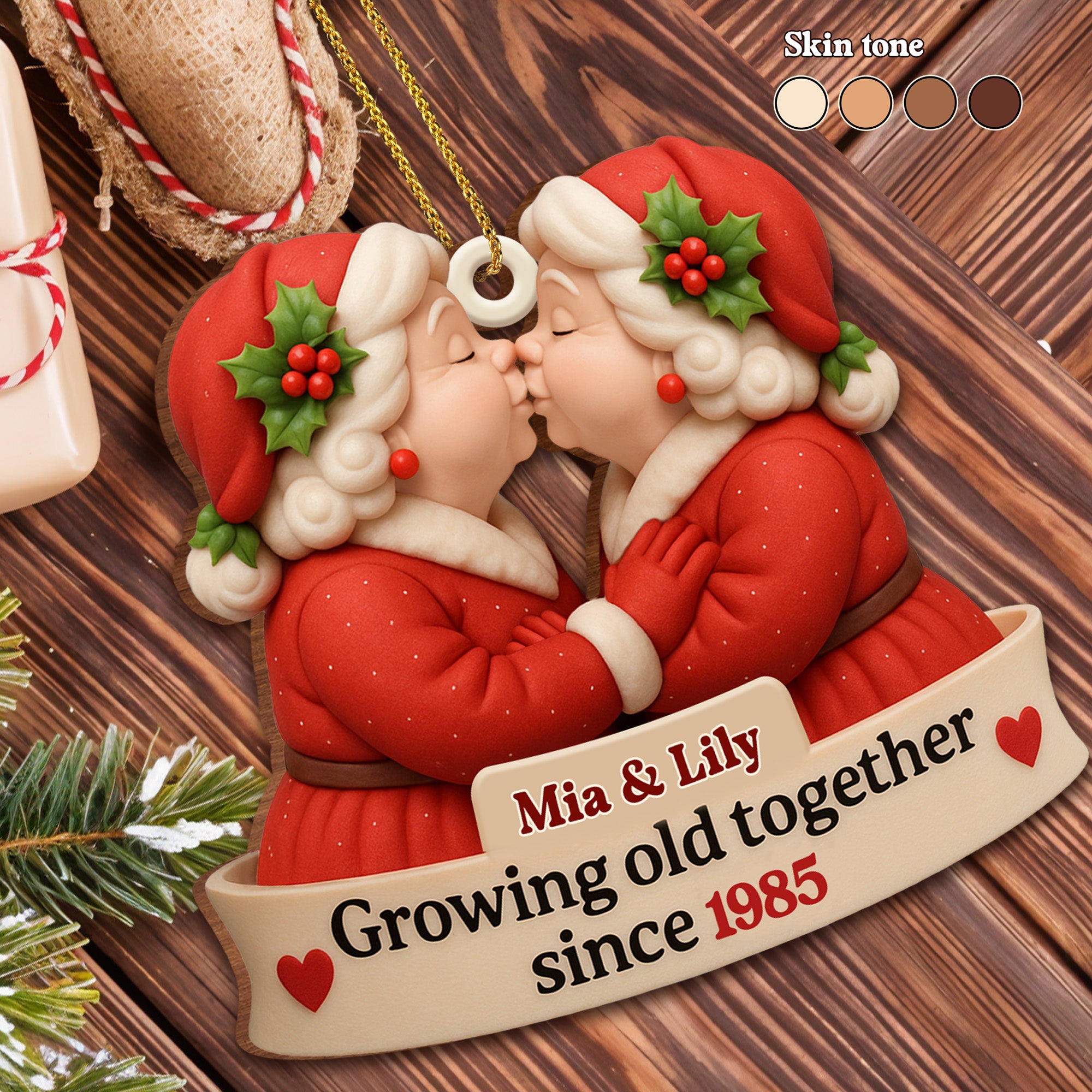 Growing Old Together, Personalized Custom Wood Ornament, Gift For ...