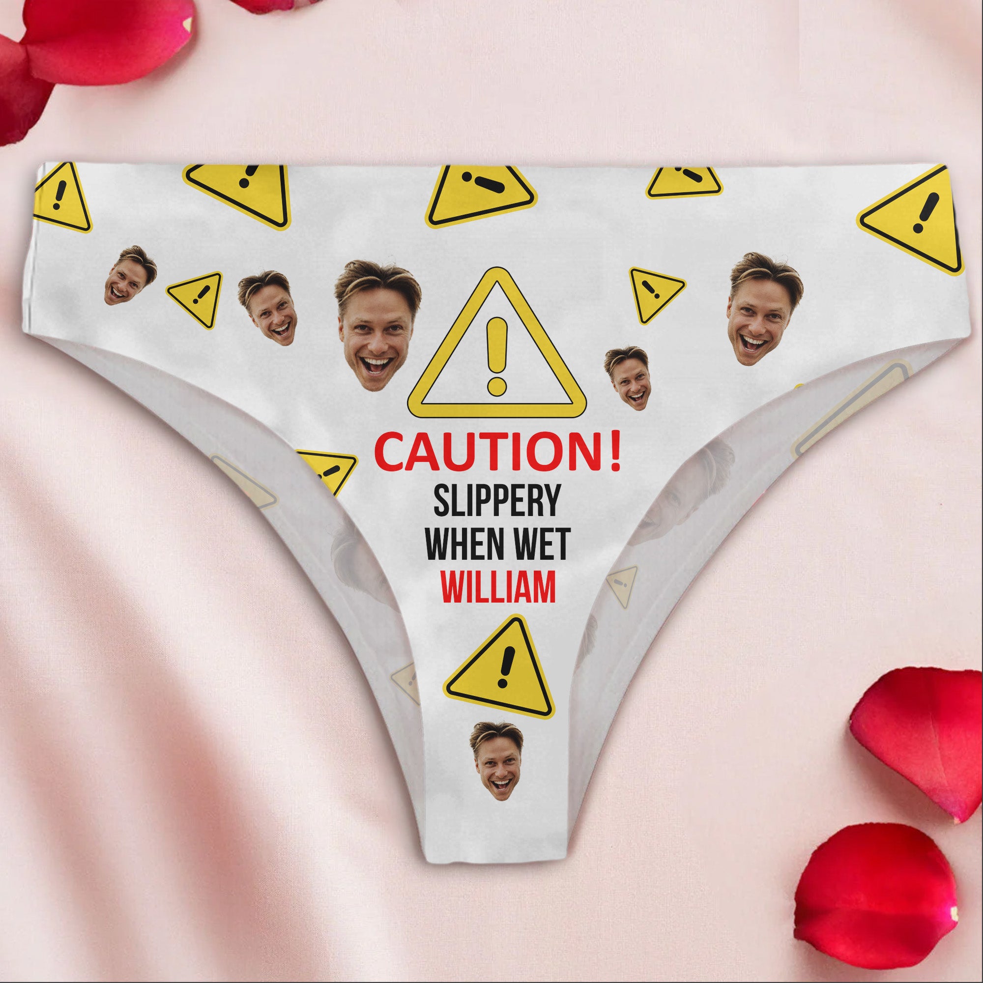 Caution Slippery When Wet, Personalized Women's Low-waisted Brief, Gift ...