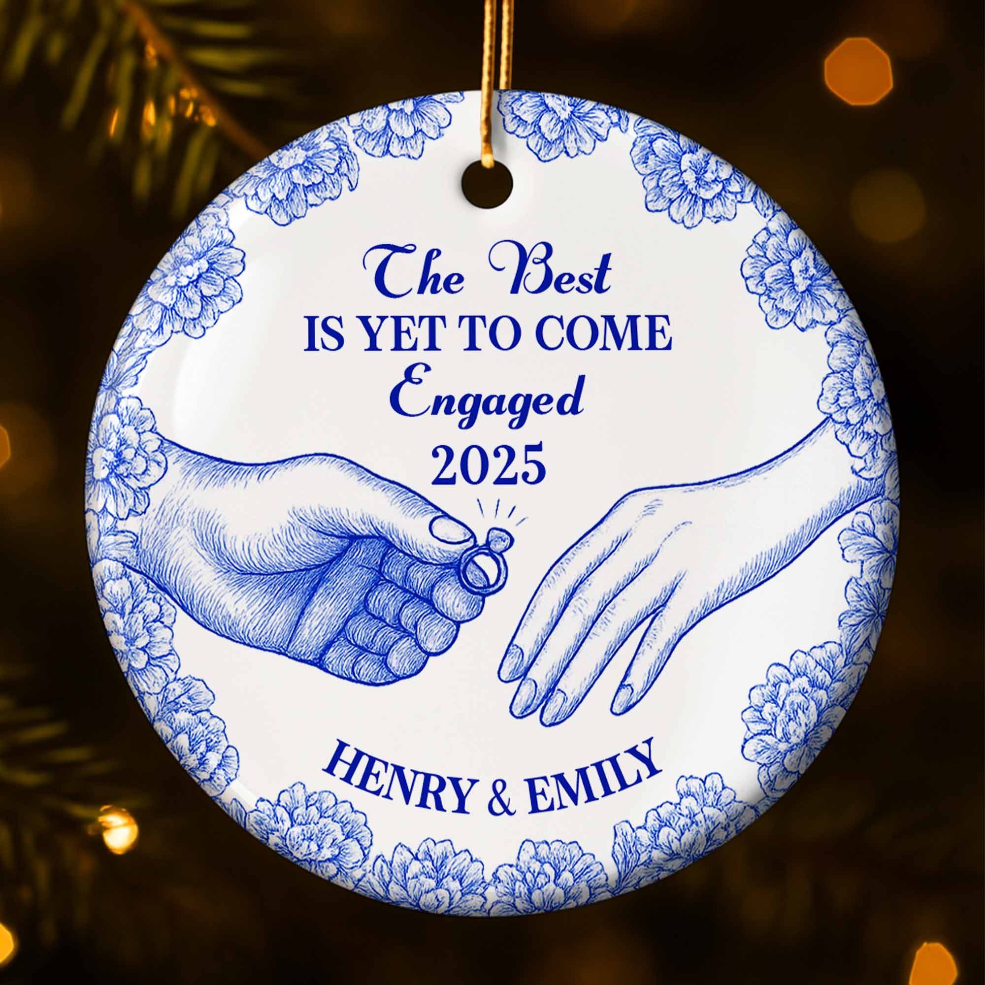 The Best Is Yet To Come Engaged Hands and Ring,Custom Ceramic Ornament ...