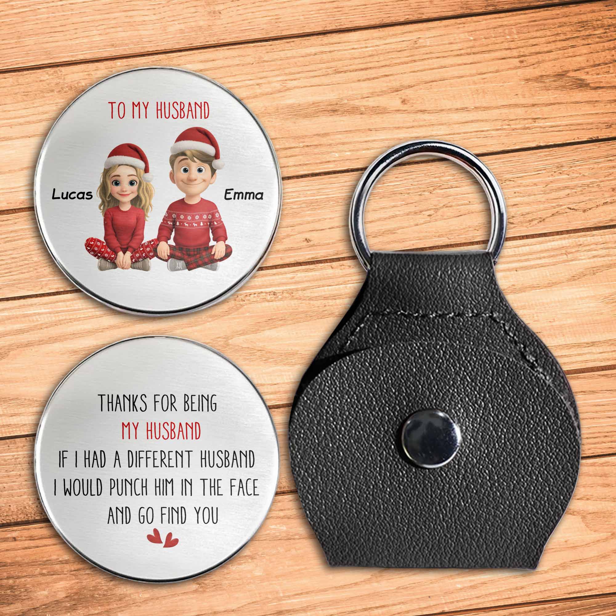 To My Husband, Thanks For Being My Husband, Cartoon Couple With Santa ...