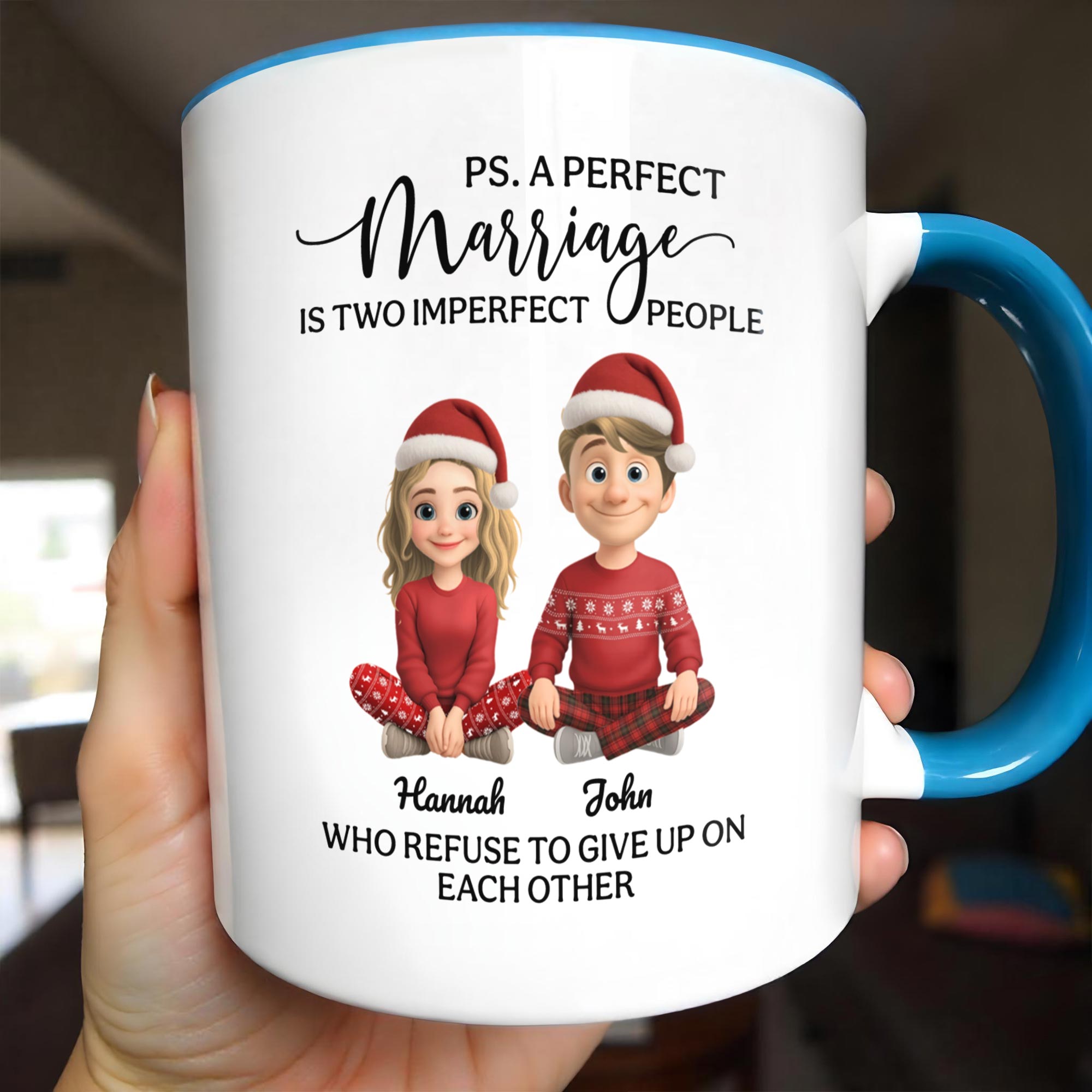 A Perfect Marriage Is Two Imperfect People,Custom Accent Mug,Gift For ...