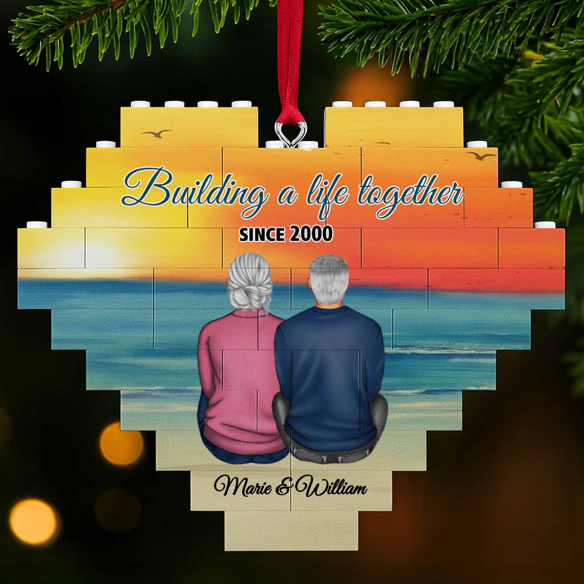Building A Life Together, Beach Sunset View, Ornament, Gift For Couples ...