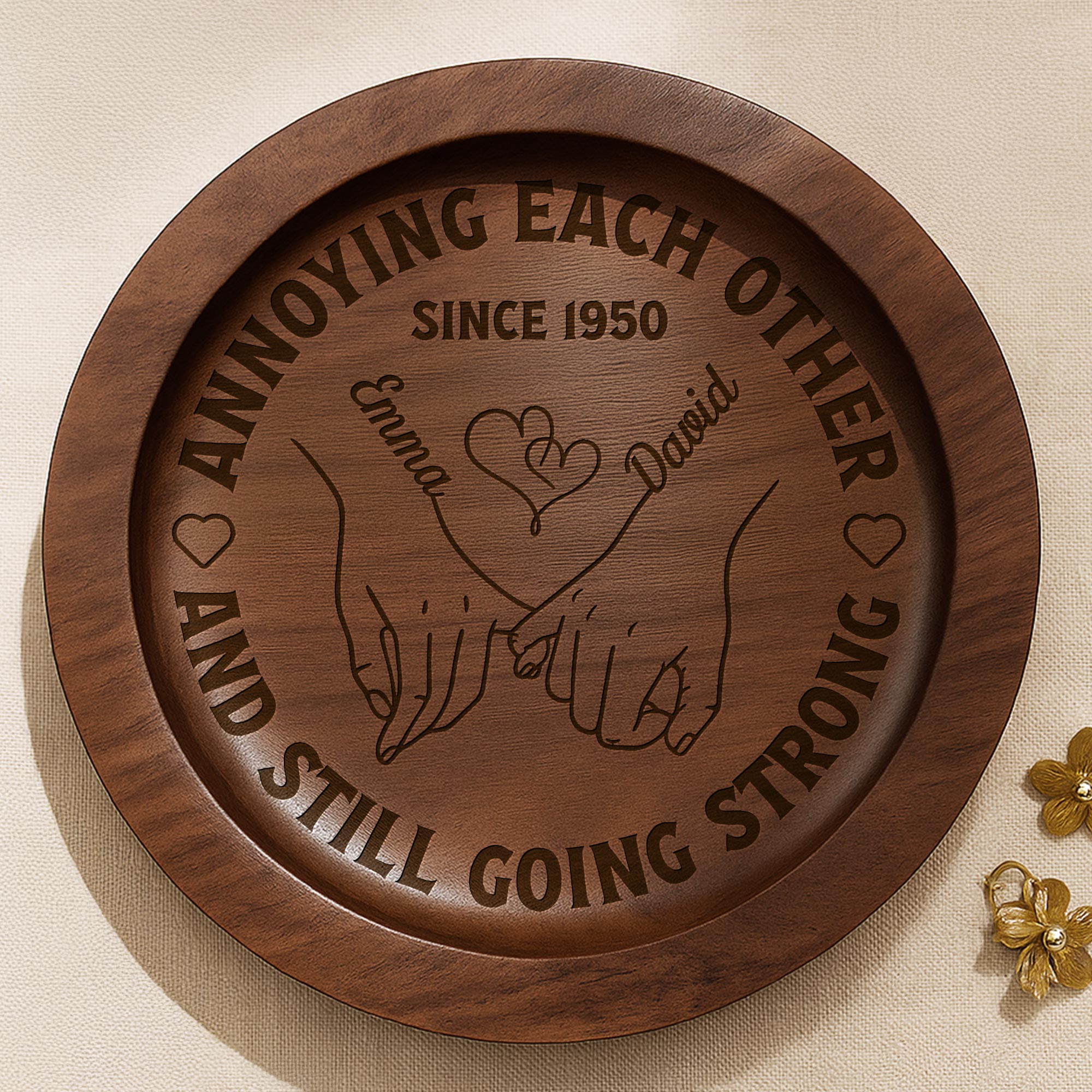Annoying Each Other And Still Going Strong, Wood Ring Dish, Gift For ...
