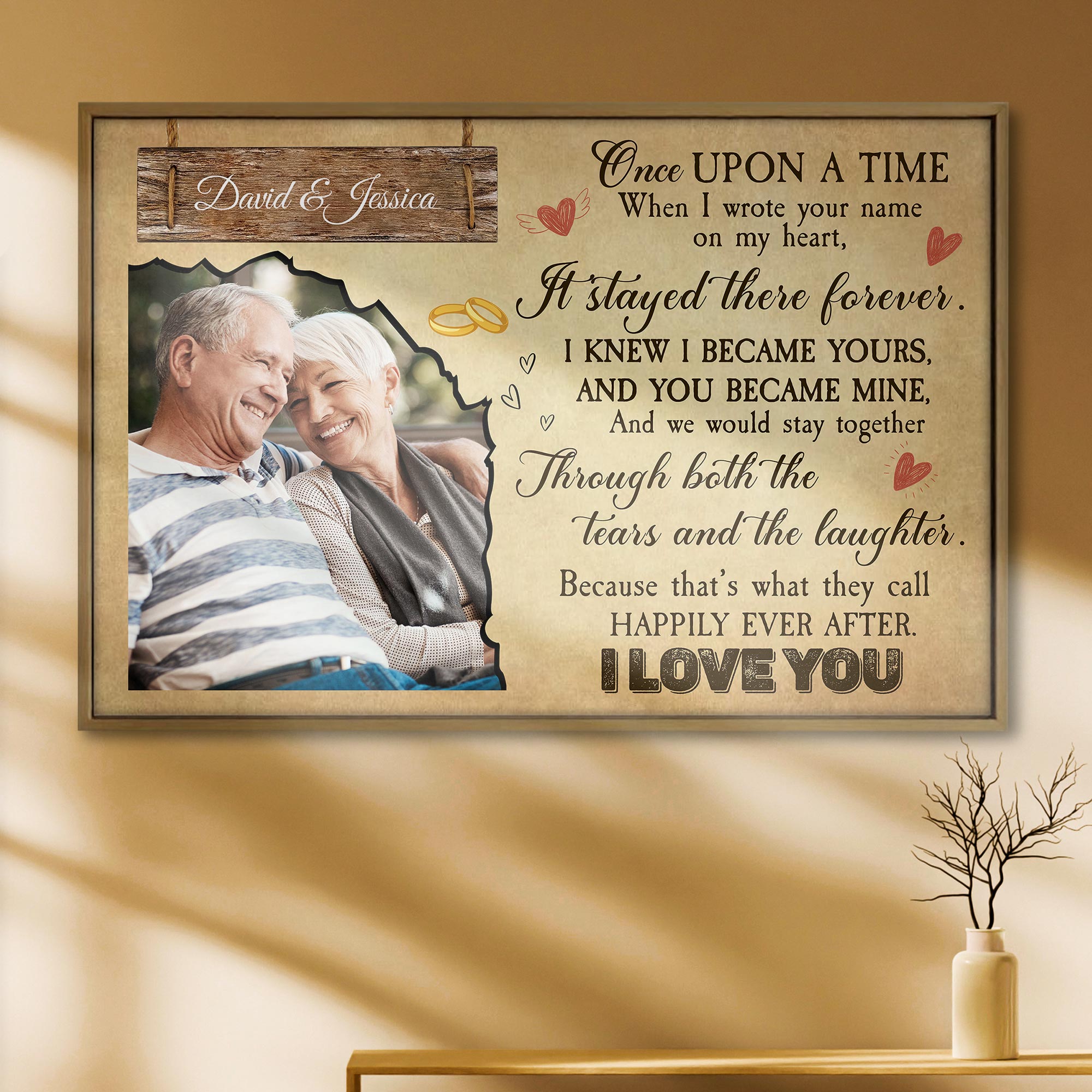 Once Upon A Time, Hearts And Wedding Rings,Personalized Custom ...