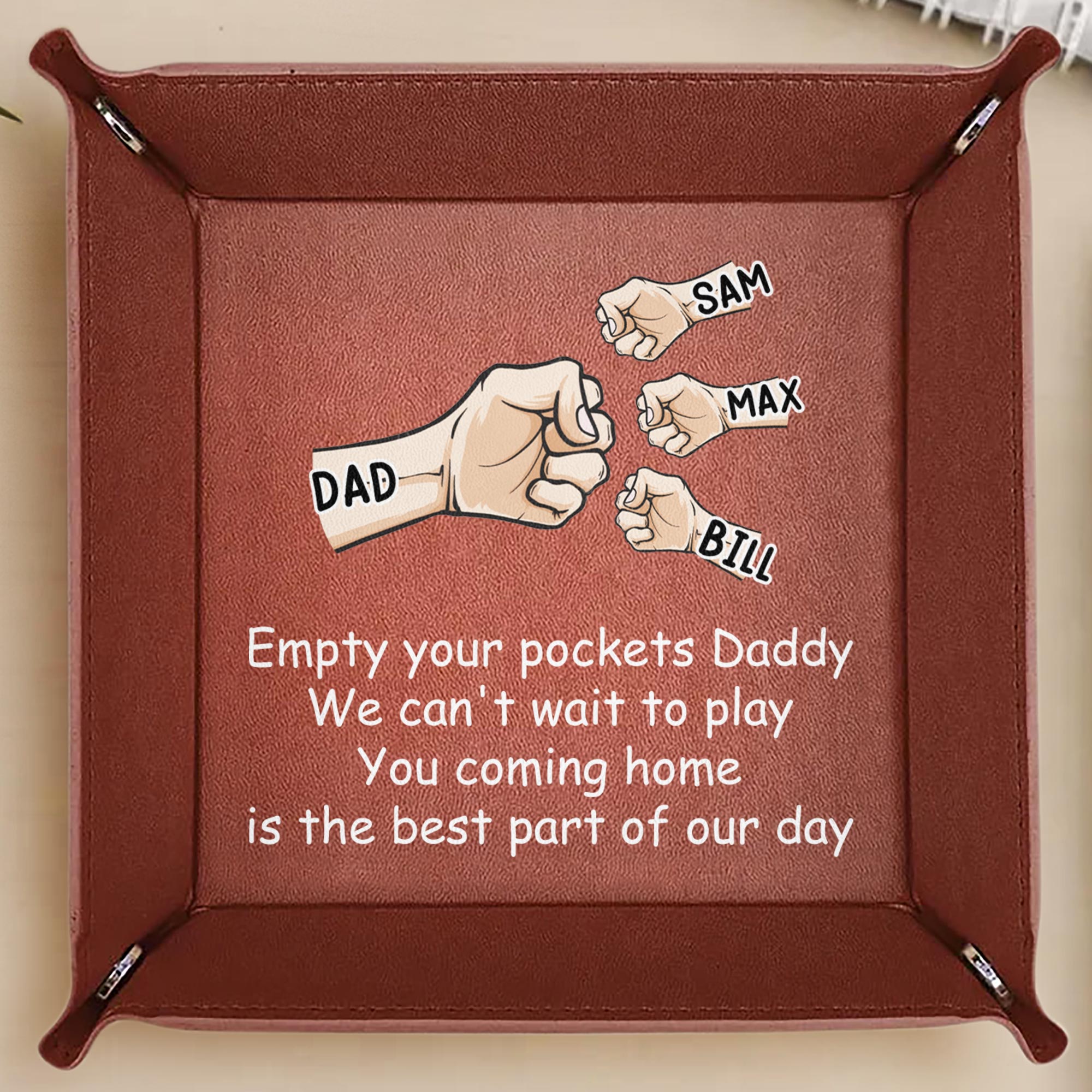 Empty Your Pockets Daddy We Can't Wait to Play, Personalized Leather ...