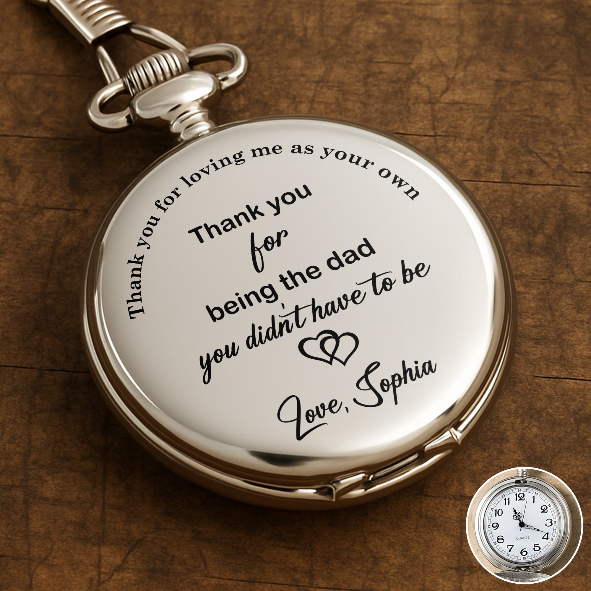 Thank You For Being The Dad You Didn't Have To Be, Pocket Watch, Gift ...