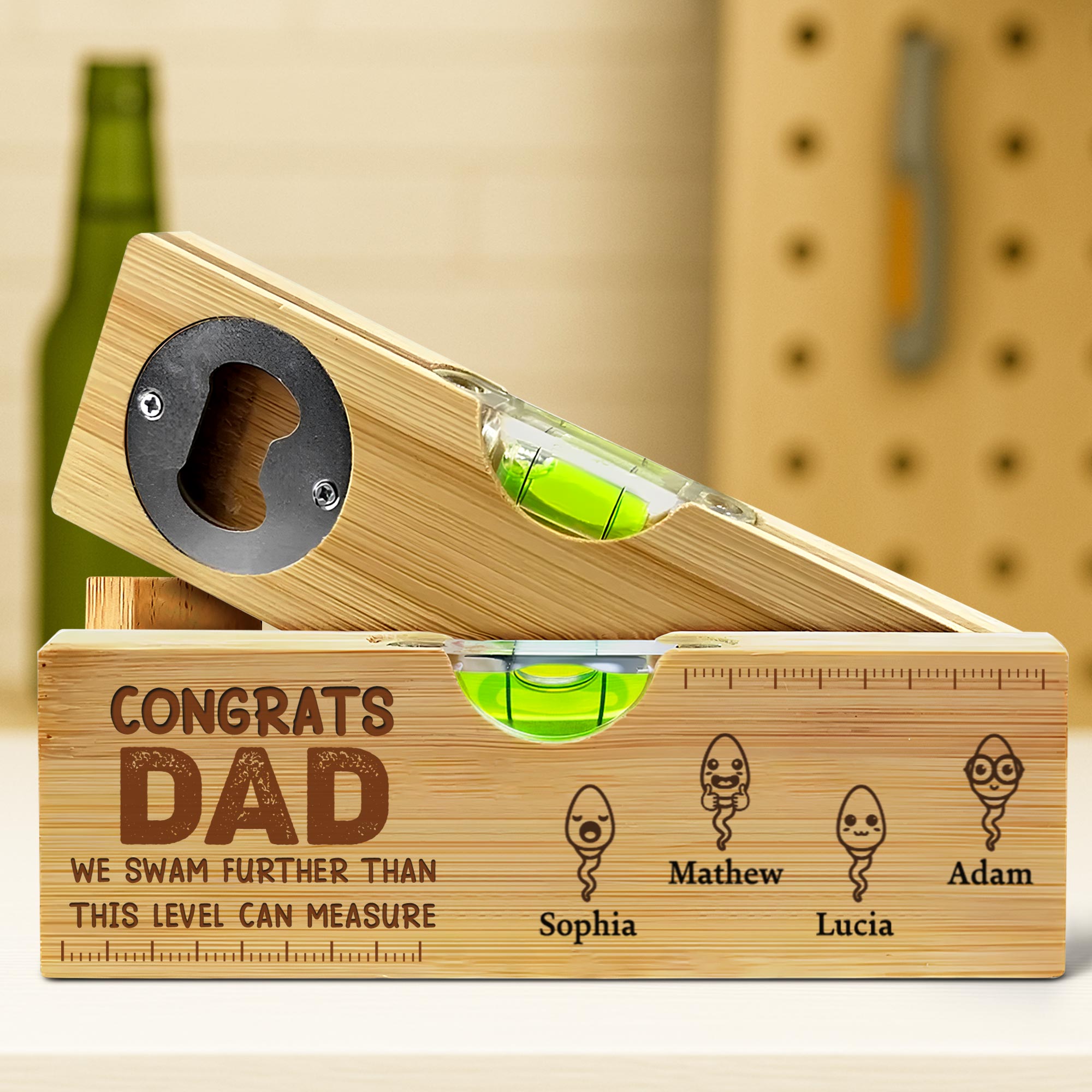 CONGRATS DAD We Swam Further Than This Level, Personalized Wooden ...