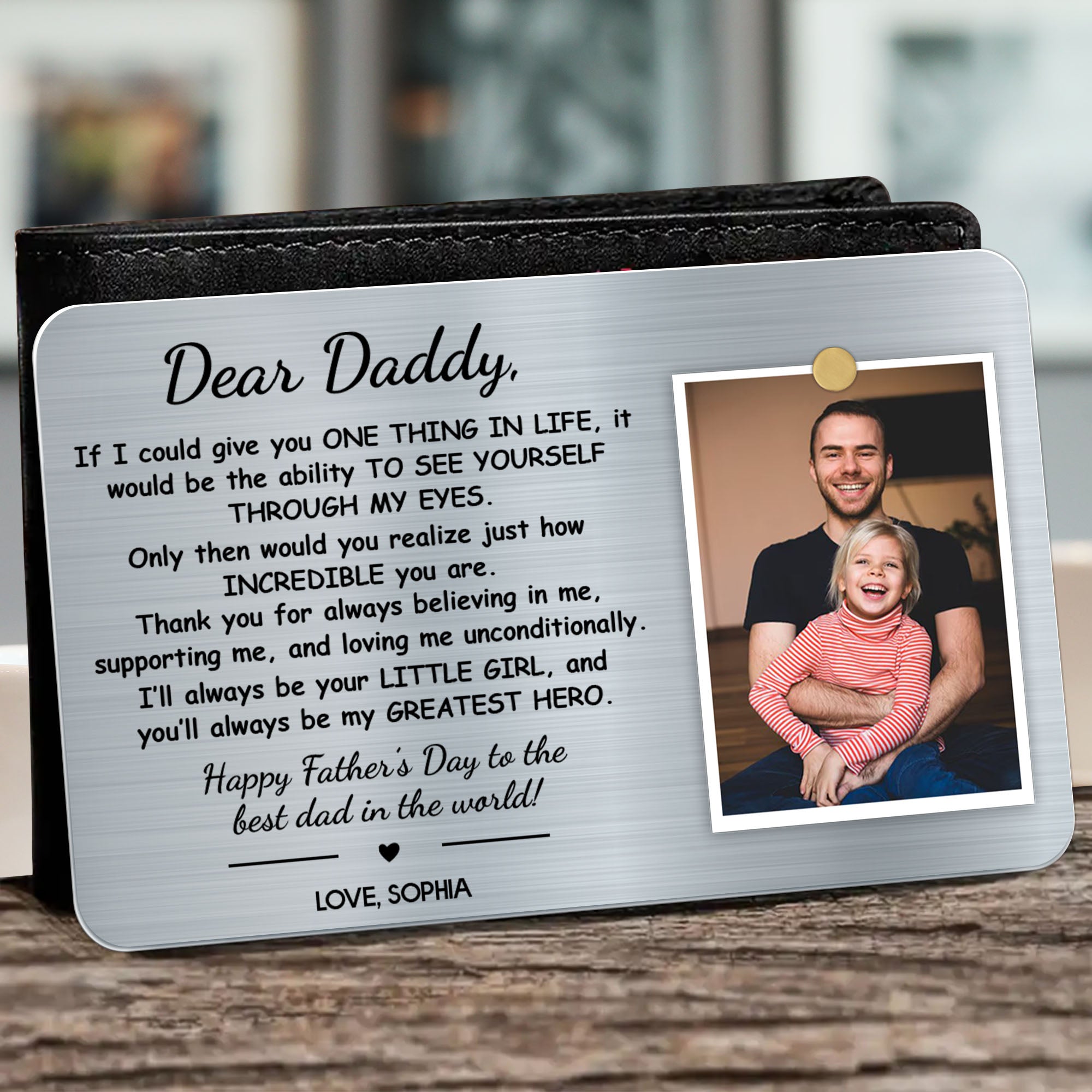 Dear Daddy, You Are My Greatest Hero Wallet Card, Personalized Aluminum ...
