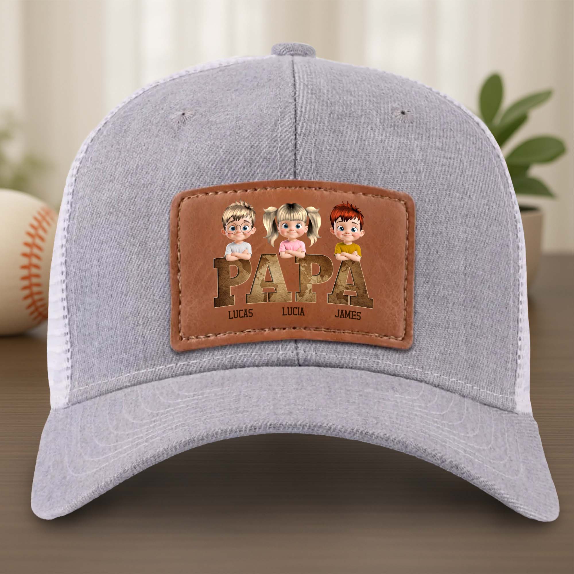 Customizable Design With Children Illustration, Personalized Leather ...