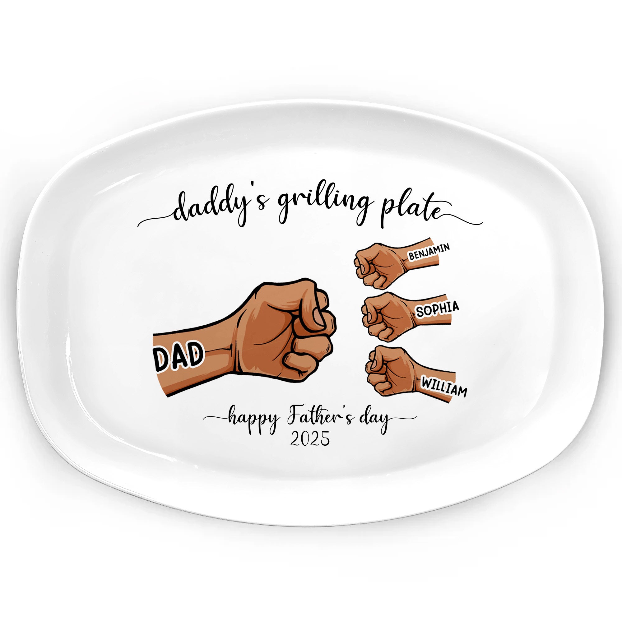Daddy's Grilling Plate, Happy Father's Day 2025, Fist Bumps ...